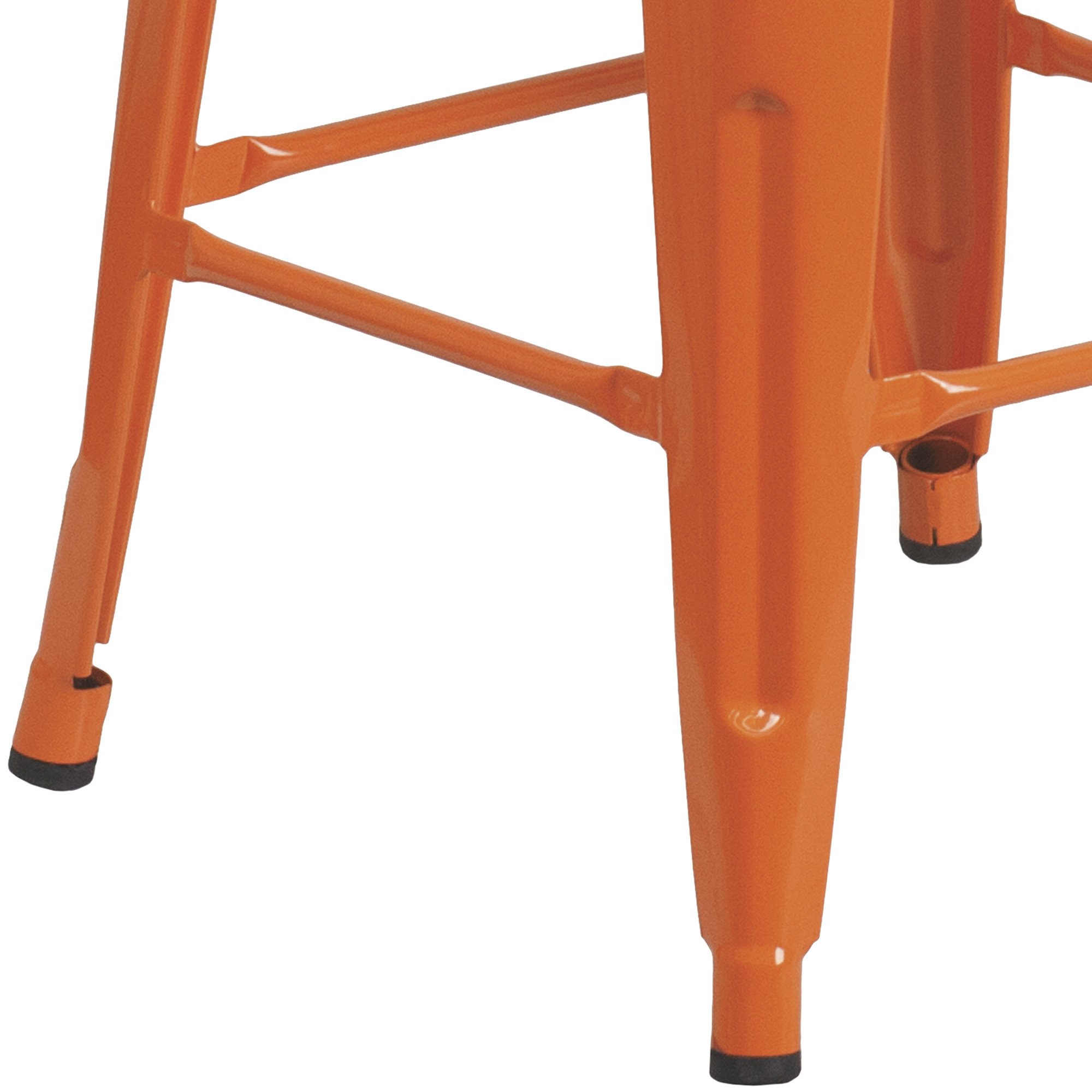Flash Furniture Stackable Industrial-Style Stool — Orange, 16in.W x ...