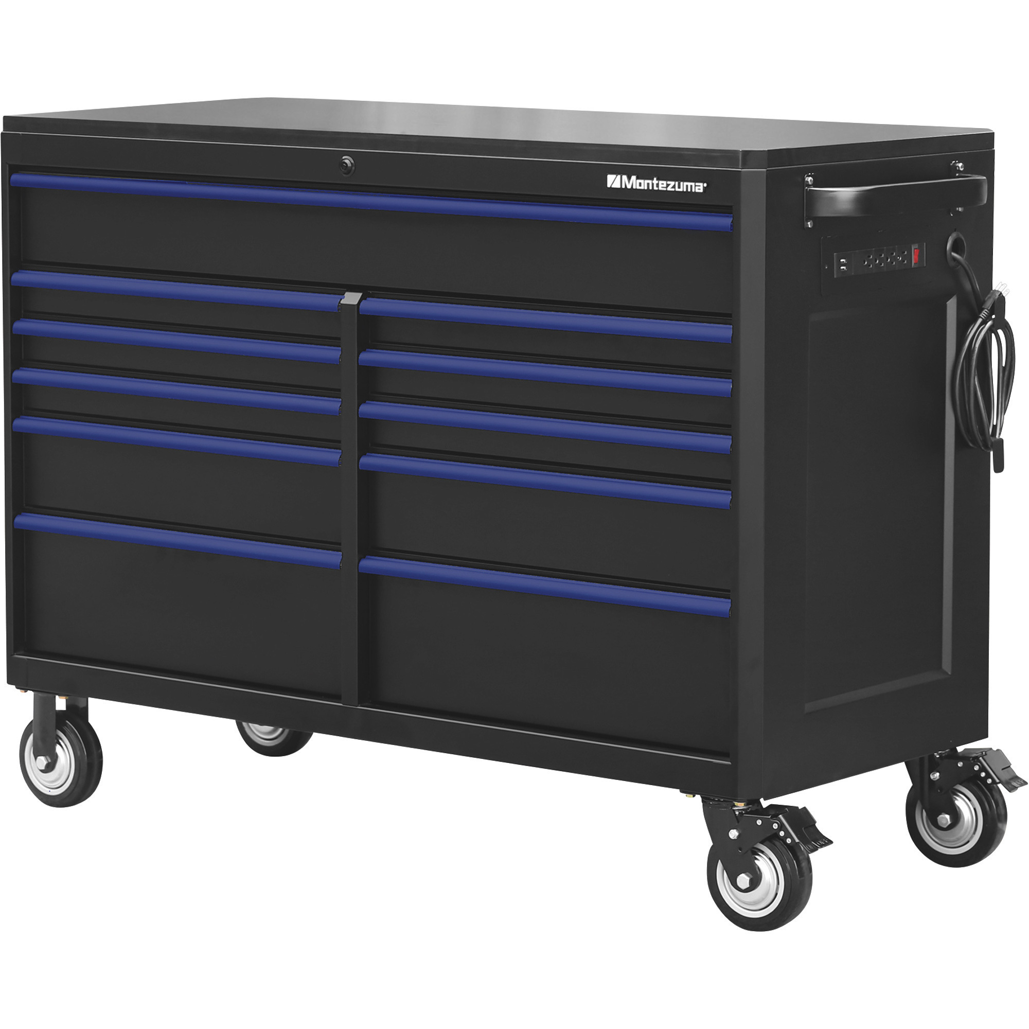 Montezuma 56in. x 24in. 11-Drawer Rolling Tool Cabinet, 56in.W x 24 5 ...