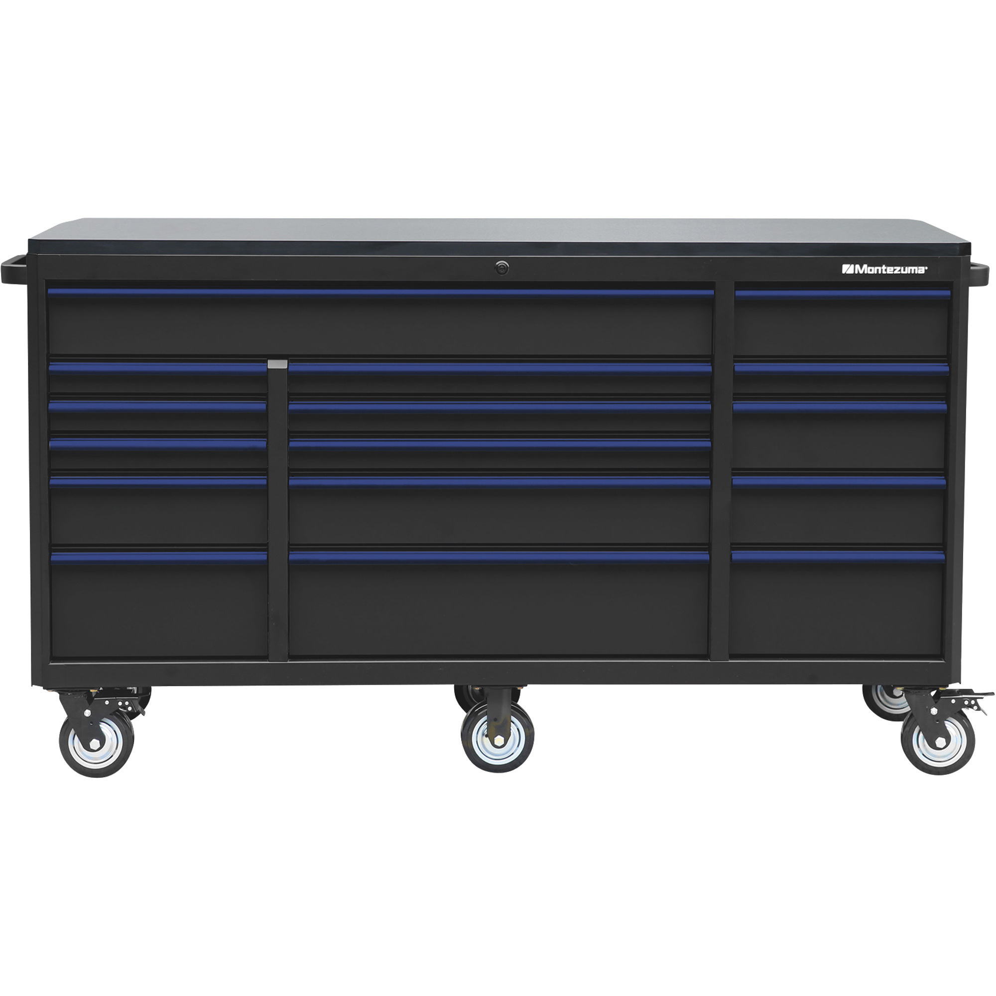 Montezuma 72in. x 24in. 10-Drawer Tool Chest, 72 5/8in.W x 24 5/8in.D x ...
