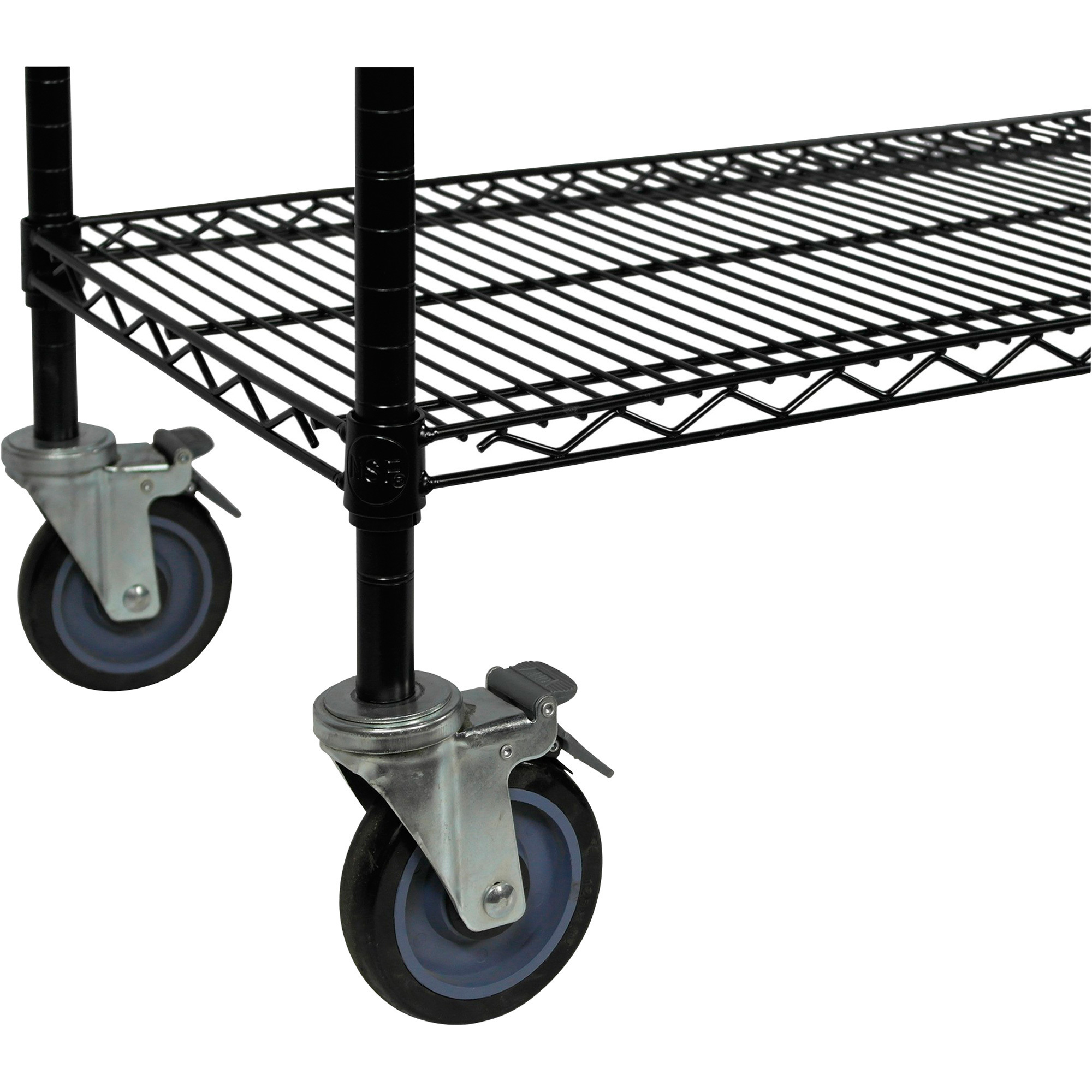 StorageMax Black Wire Mobile Wheeled Shelving Unit, 48in. x 24in. x ...