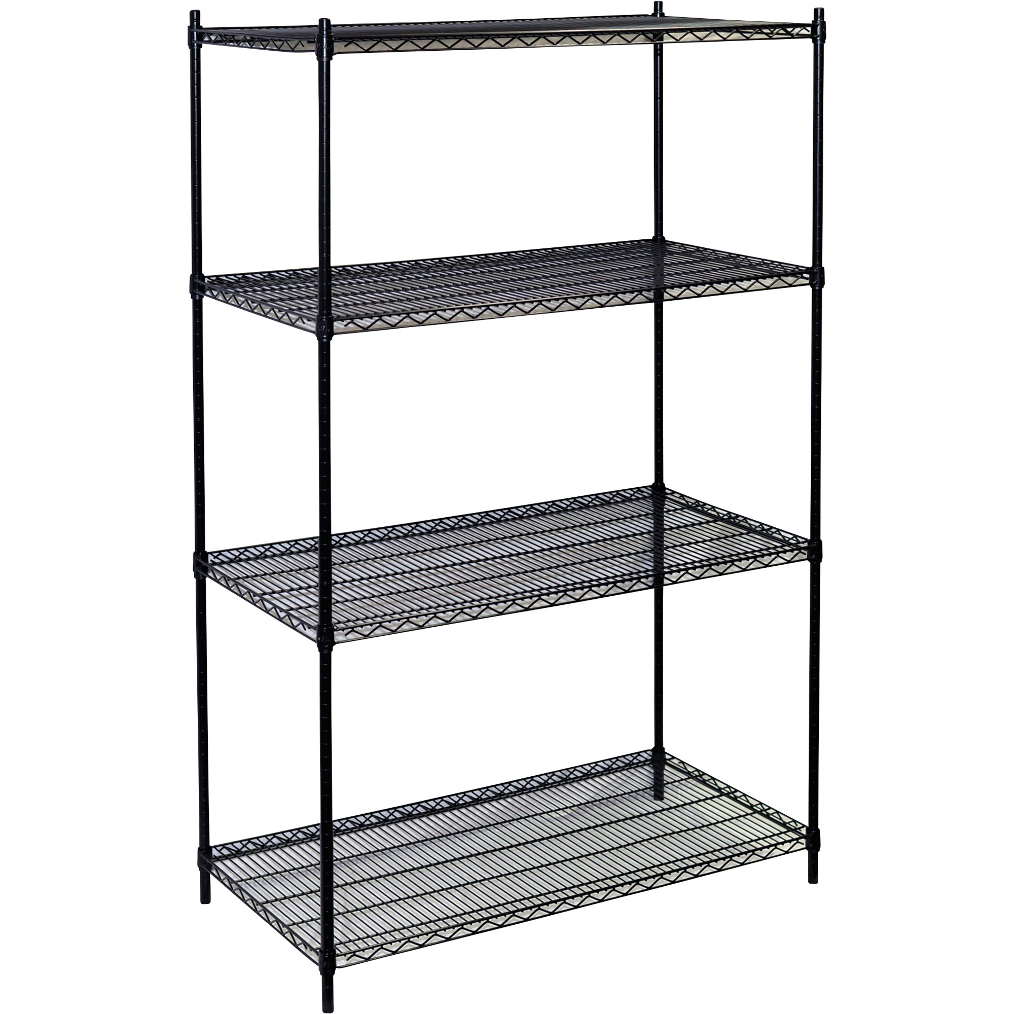 StorageMax Black Wire Shelving System, 48in.W x 24in.D x 74in.H, 4 ...
