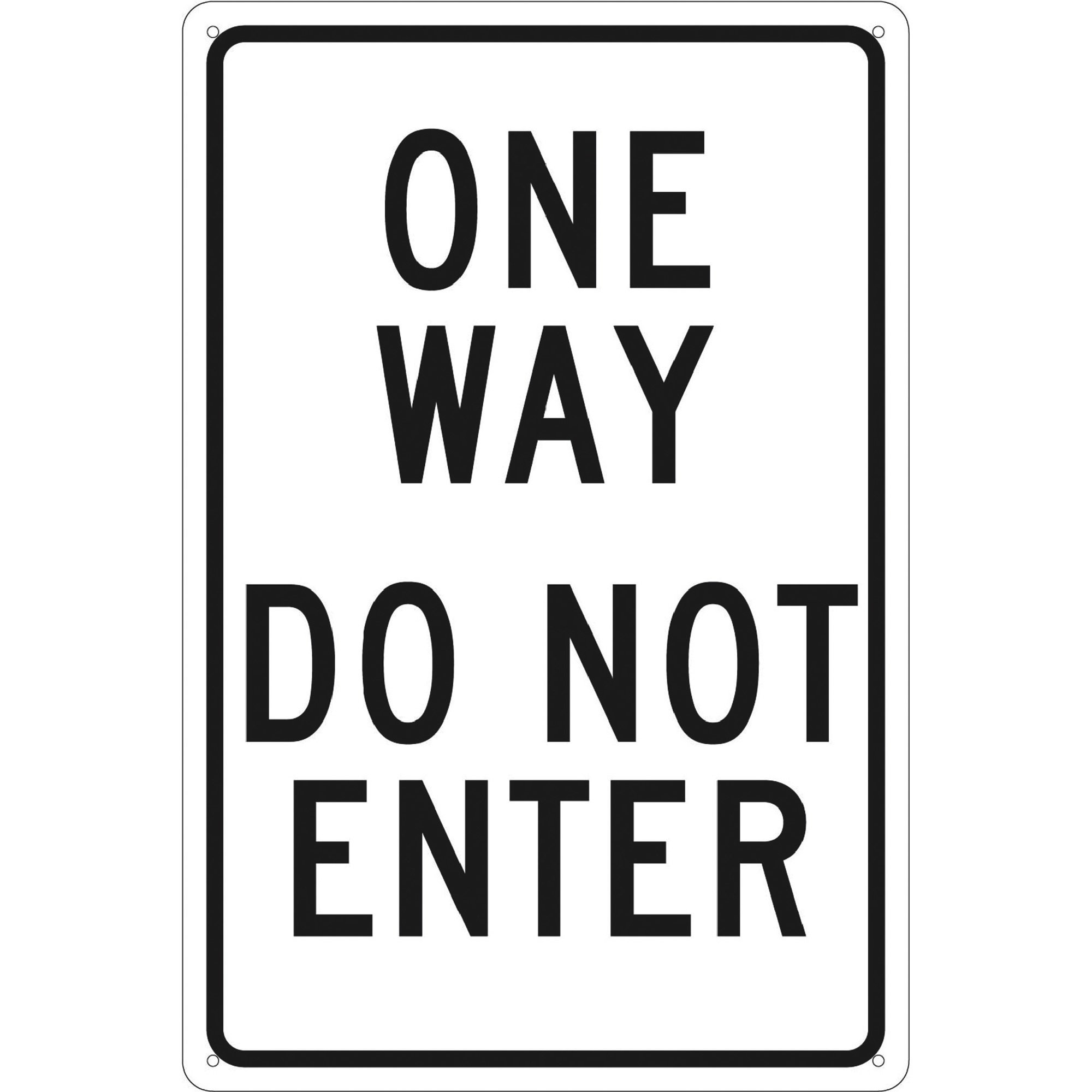 National Marker ONE WAY, DO NOT ENTER Sign — 18in. x 12in., 0.040 ...