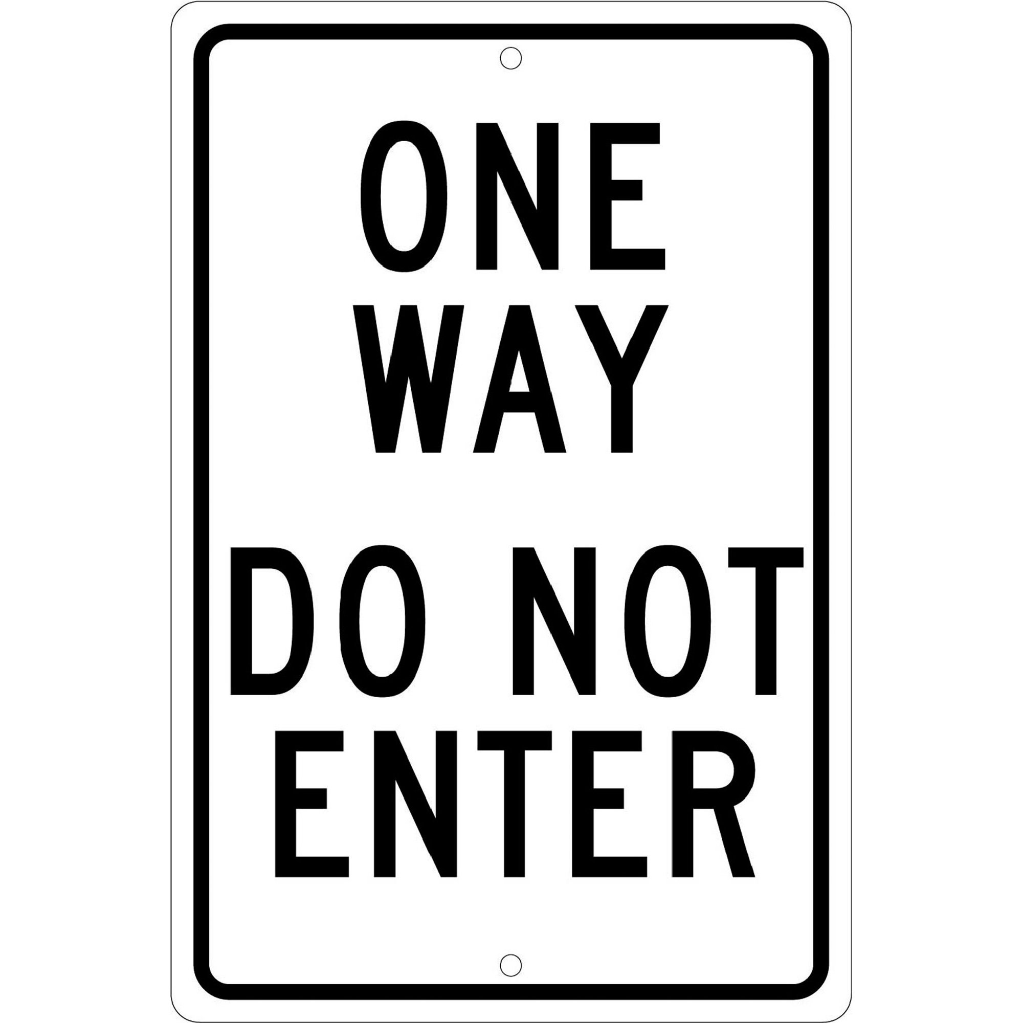 National Marker ONE WAY, DO NOT ENTER Sign — 18in. x 12in., 0.063 ...