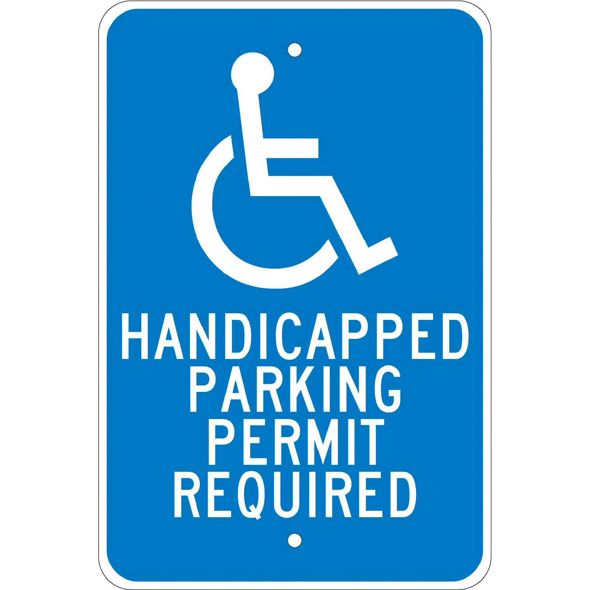 National Marker HANDICAP PARKING PERMIT REQUIRED Sign — 18in. x 12in ...