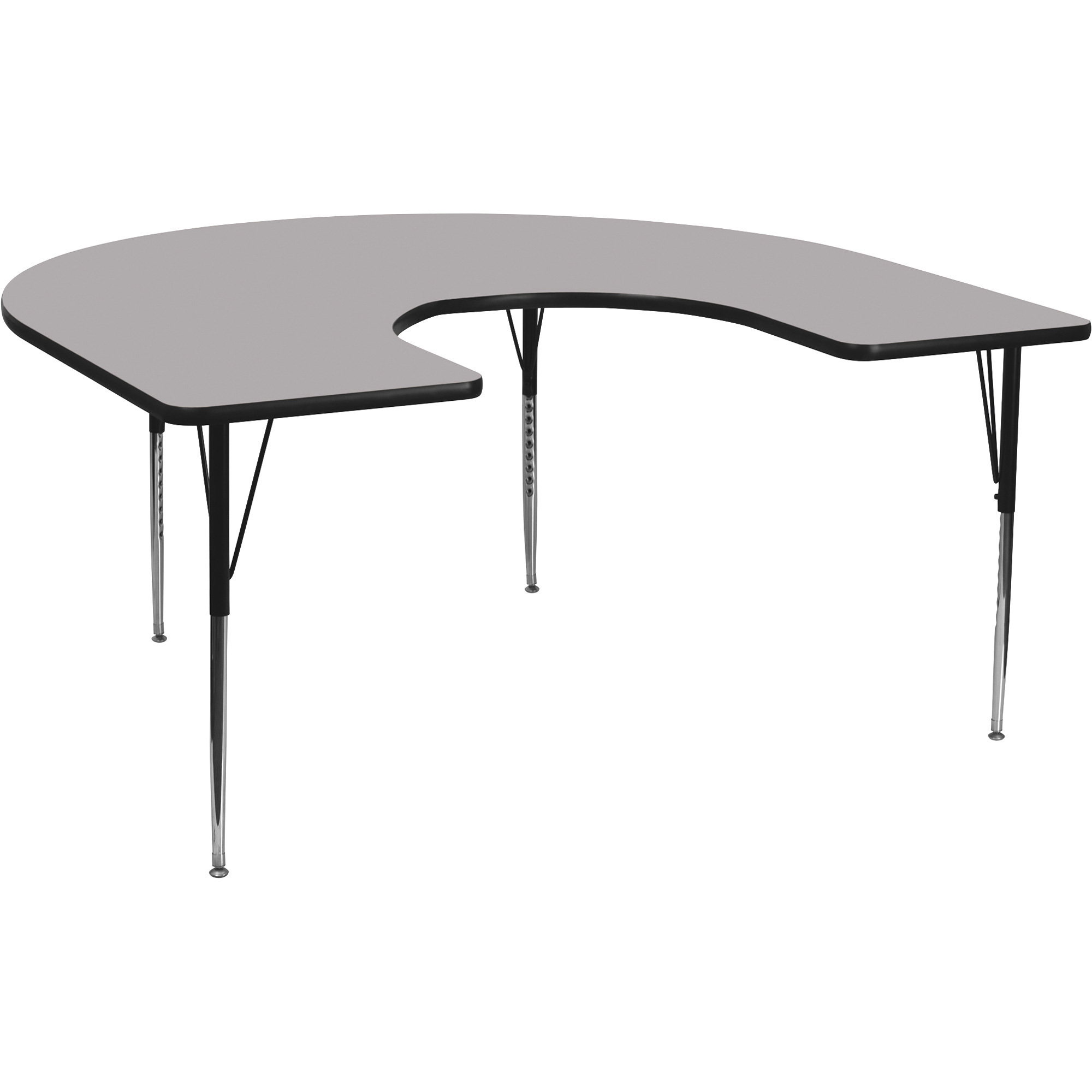 Flash Furniture Horseshoe-Shaped Activity Table, Gray, 60in.W x 66in.D ...