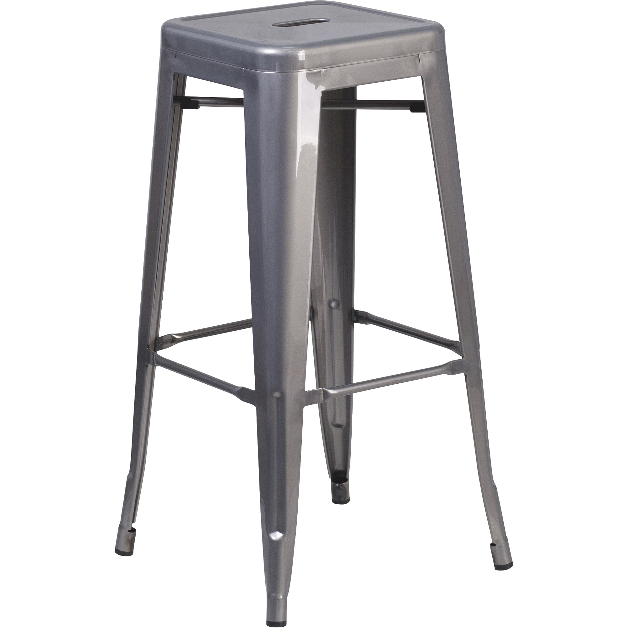 Flash Furniture 30in.H Backless Metal Bar Stool, Clear Coated, Model ...
