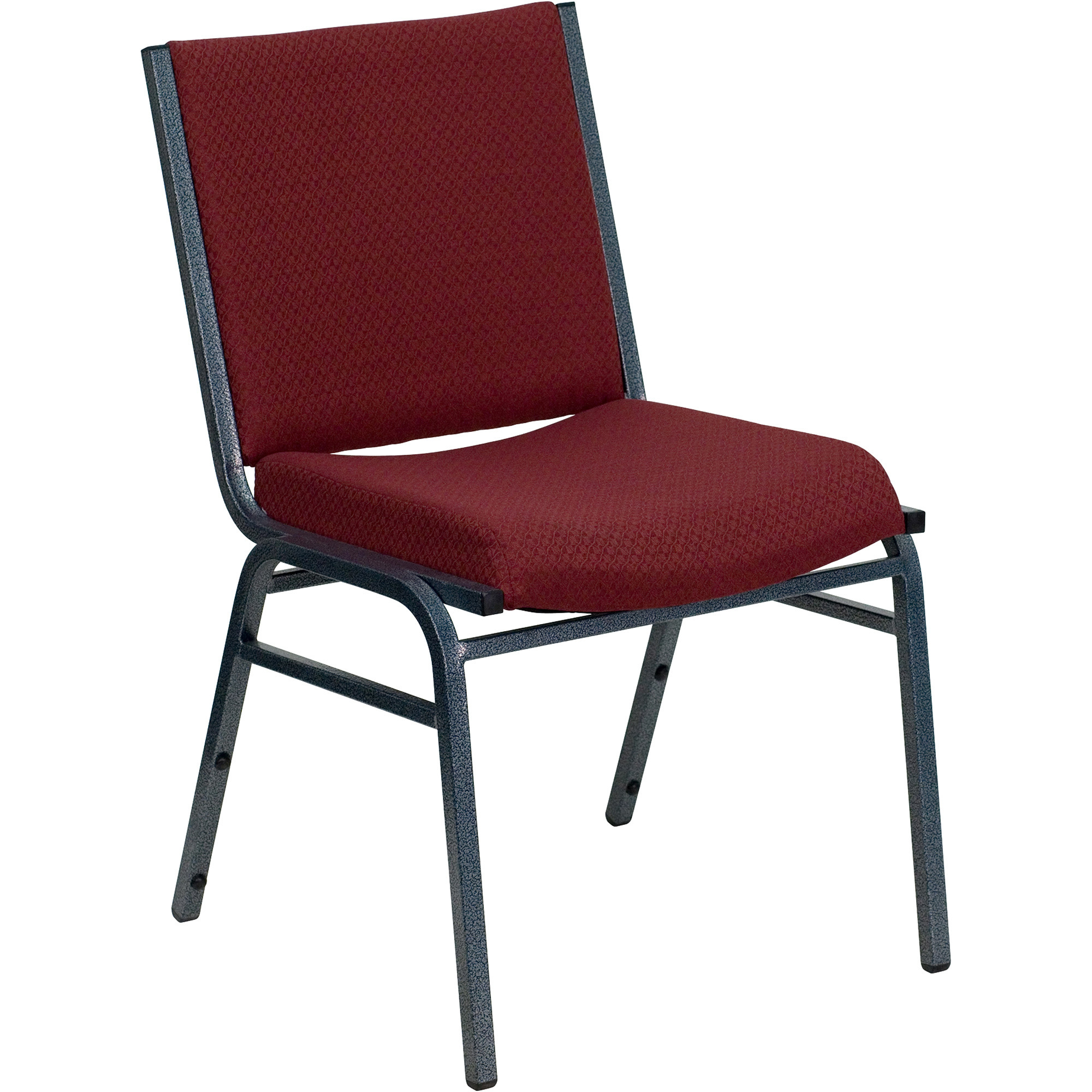 Flash Furniture Fabric Metal Stack Chair, Burgundy w/Silver Vein Frame ...