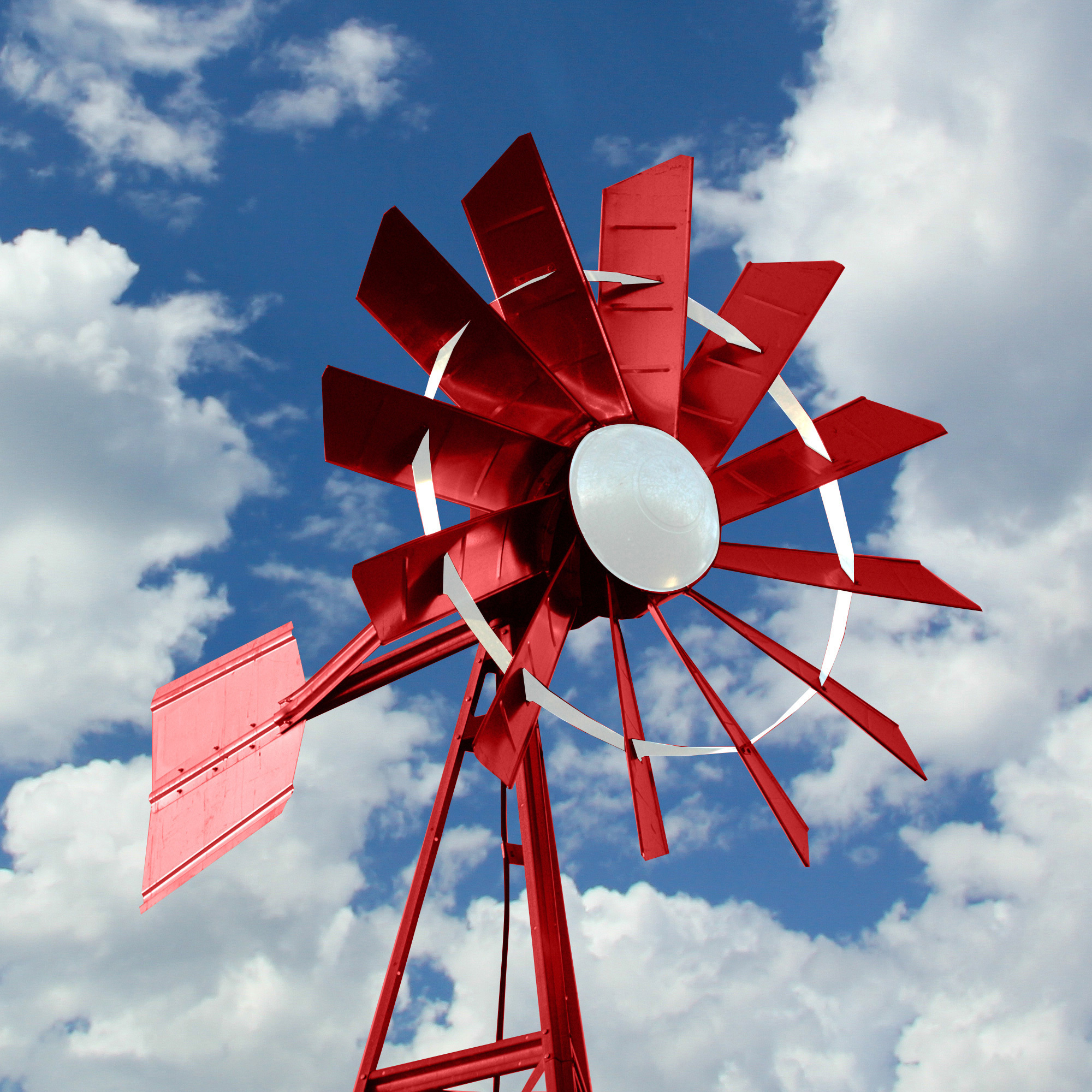 Outdoor Water Solutions Aeration Windmill System, 23ft. Tall, Red and ...