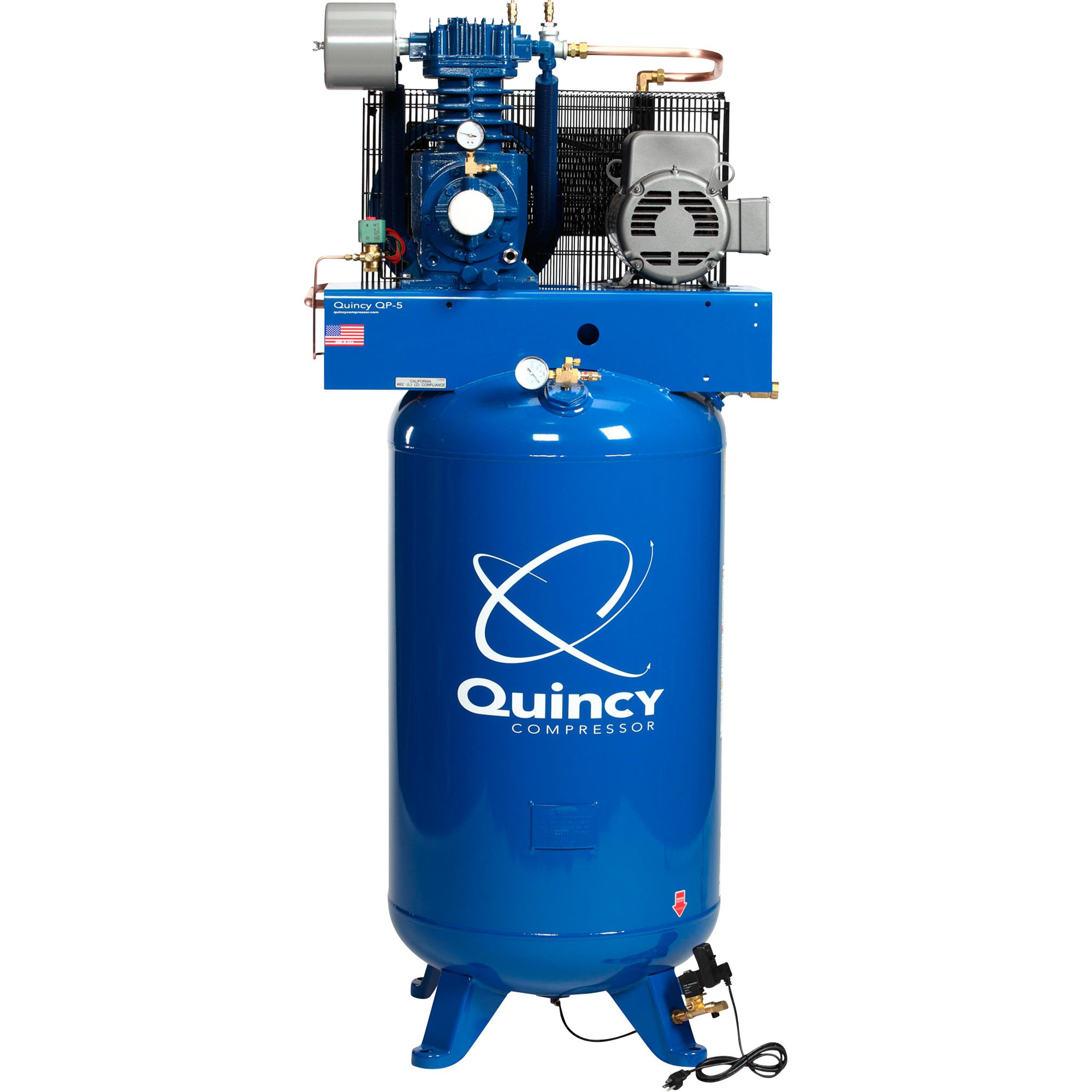 Quincy QP-5 Pressure Lubricated Air Compressor with MAX Package — 5 HP ...