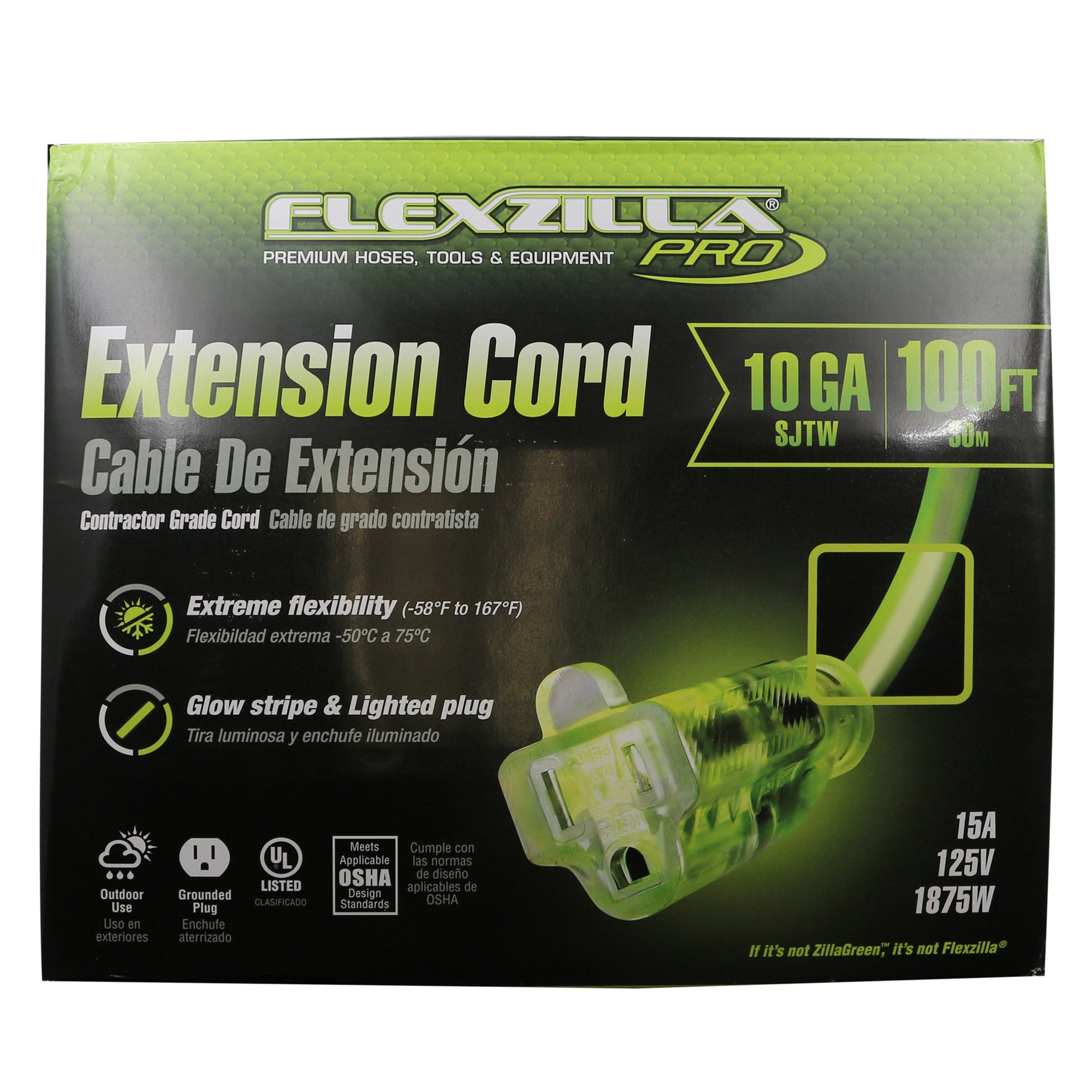 Prime Flexzilla Pro Outdoor Extension Cord — 100ft., 10/3, 15 Amps, 125 ...