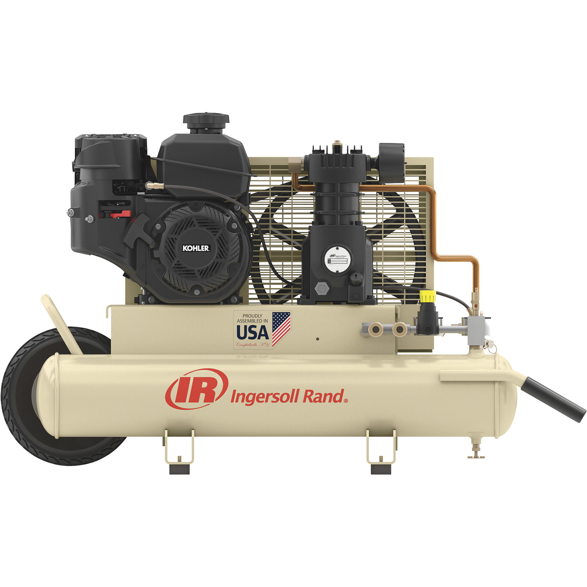 Ingersoll Rand Gas-Powered Portable Air Compressor, 5.5 HP Kohler ...