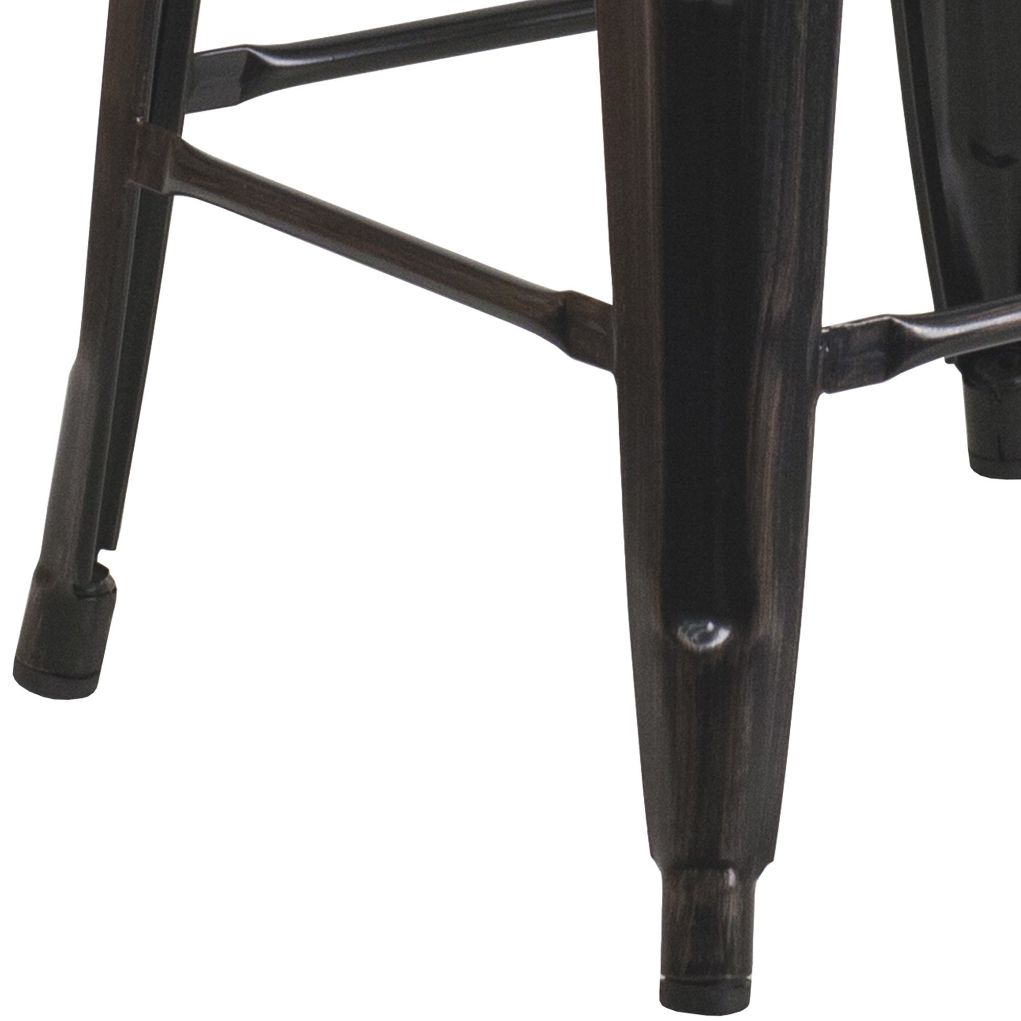 Flash Furniture 30in.H Backless Metal Bar Stool with Wood Seat, Crystal ...