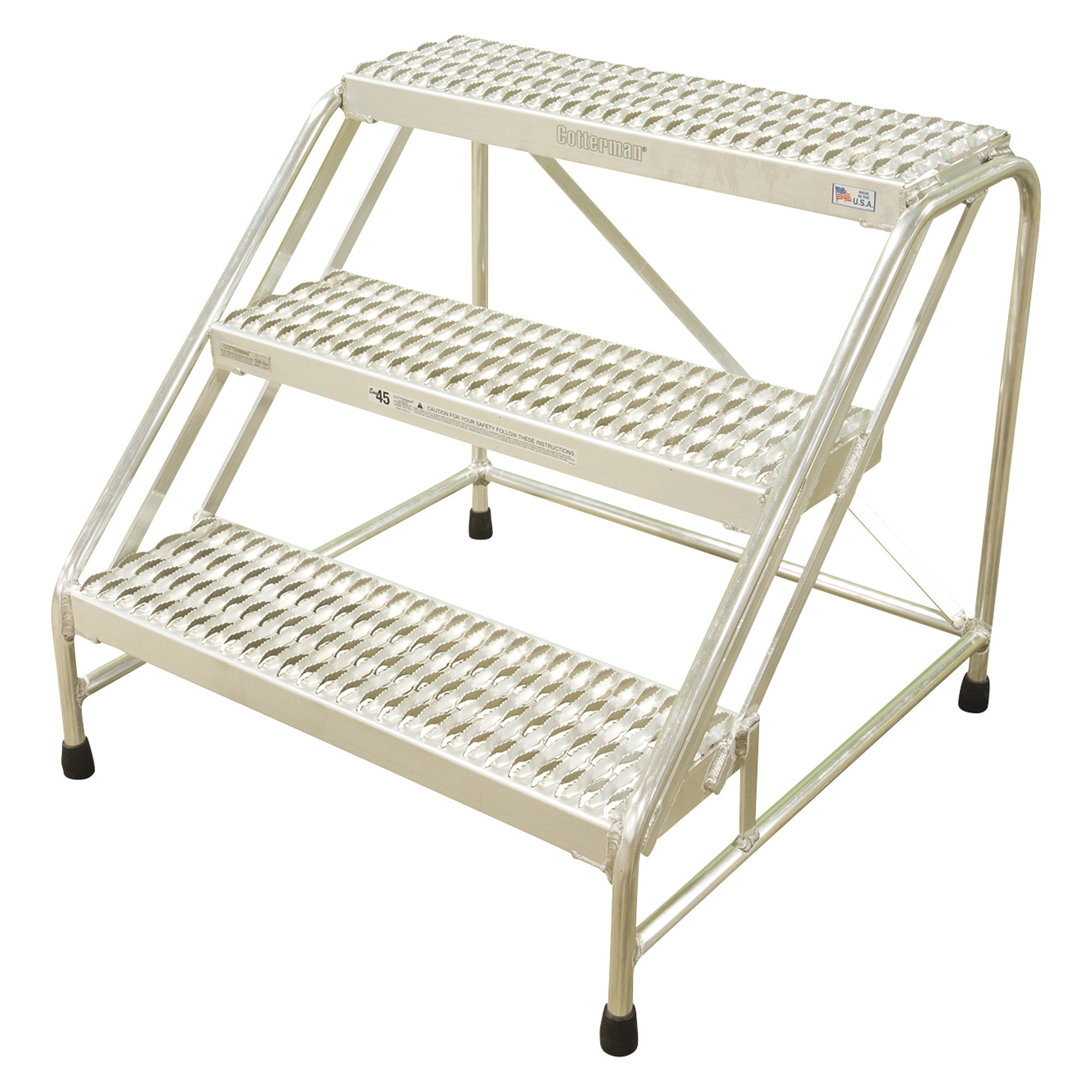 Cotterman Aluminum Step Stand, 3 Steps, 500-Lb. Capacity, 30in.H, Model ...