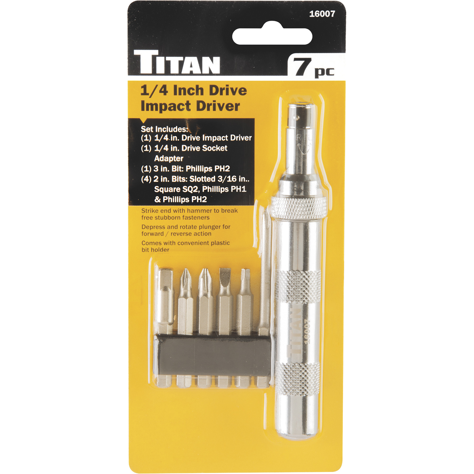 Titan 1/4in. Impact Driver Set, 7-Pc., Model# | Northern Tool