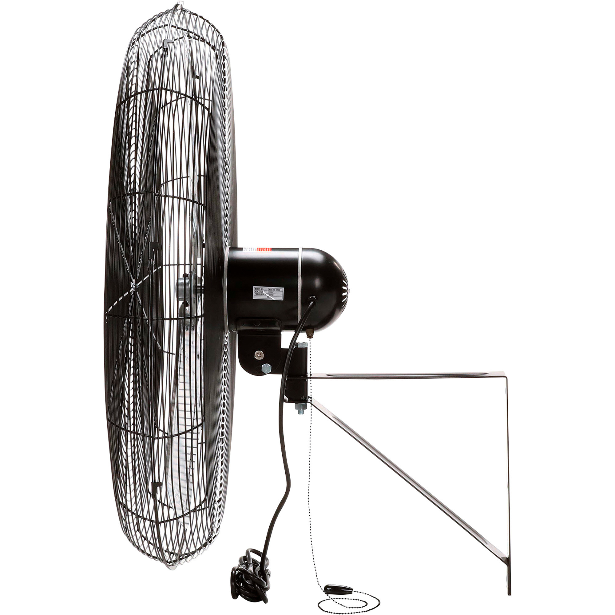 TPI Commercial Wall-Mount Fan, 30in., 3 Speeds, 6700 CFM, 1/4 HP, 120 ...