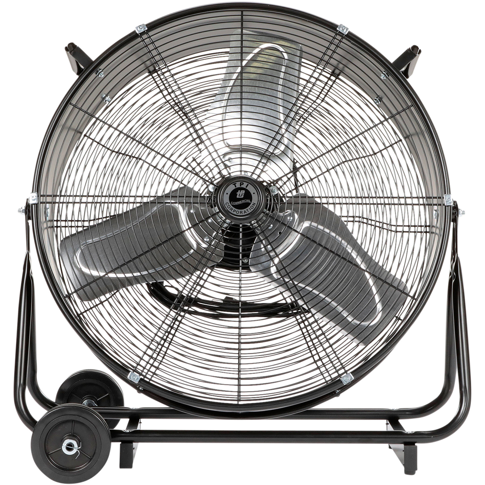 TPI Commercial Drum Fan with Swivel Base — 24in., 2 Speeds, 5400 CFM, 1 ...