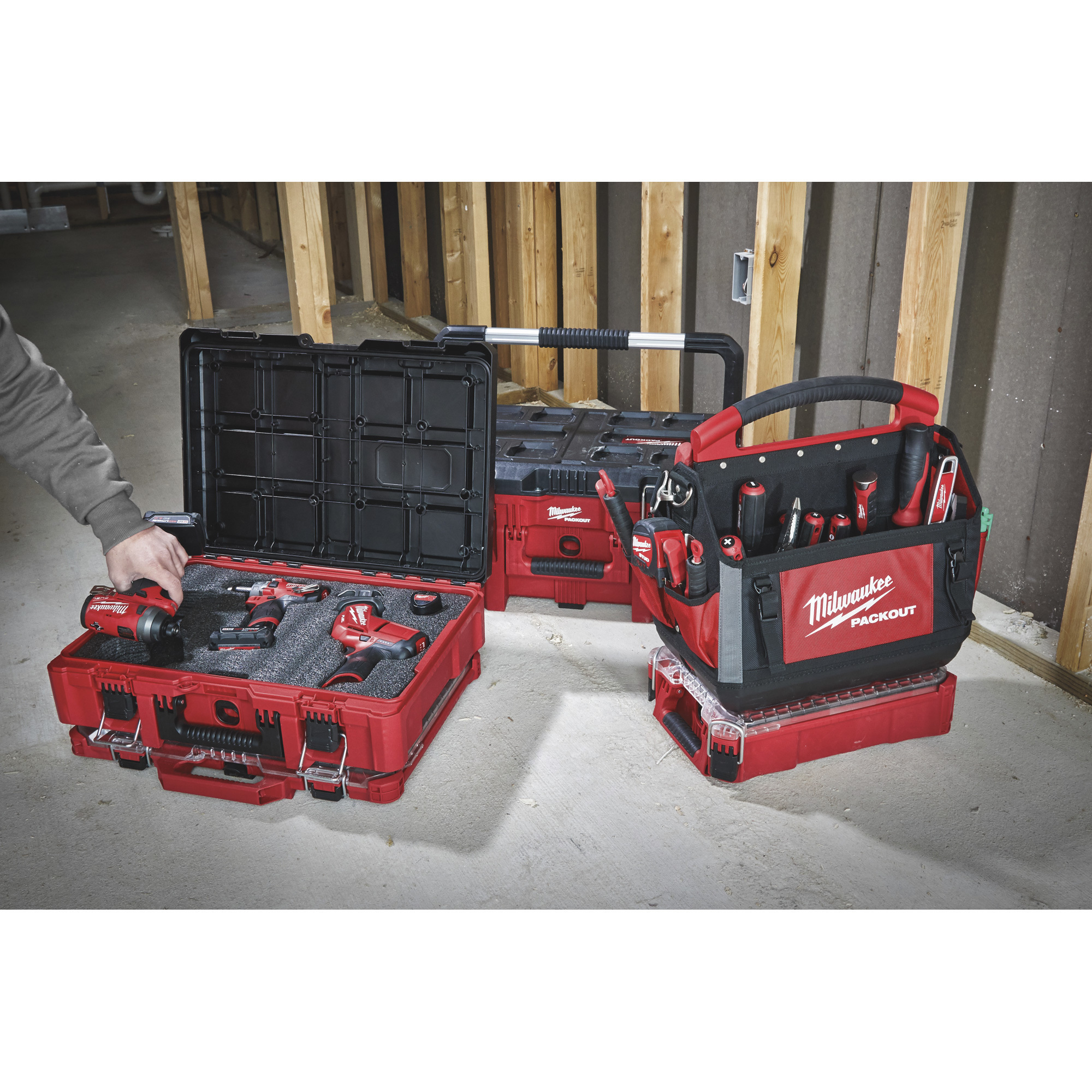 Milwaukee PACKOUT Tool Case with Customizable Insert, 20.59in.L x 14 ...