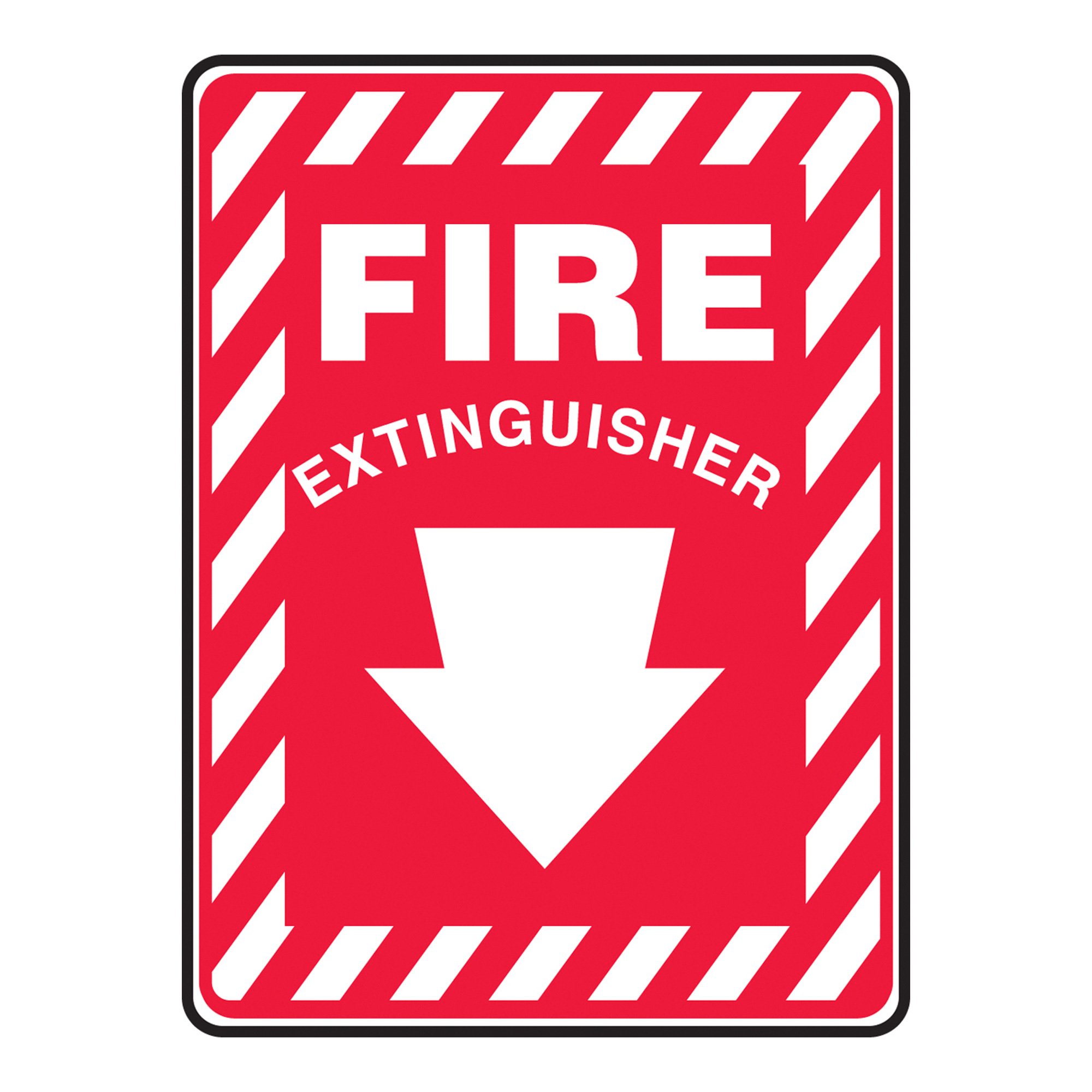 Accuform FIRE EXTINGUISHER Safety Sign — 10in.L x 7in.H, Plastic, Model ...