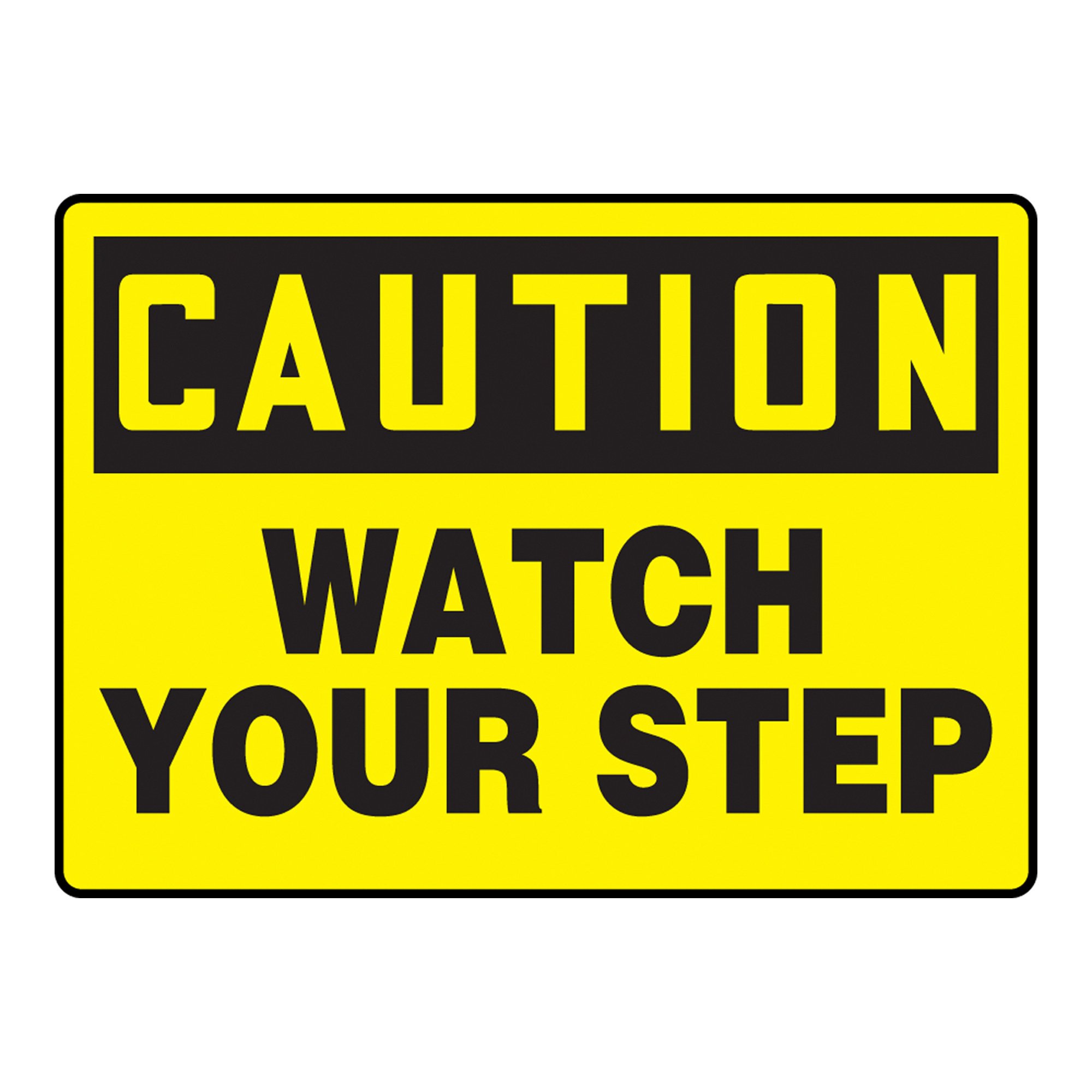 Accuform CAUTION, WATCH YOUR STEP Safety Sign — 10in.L x 7in.H ...