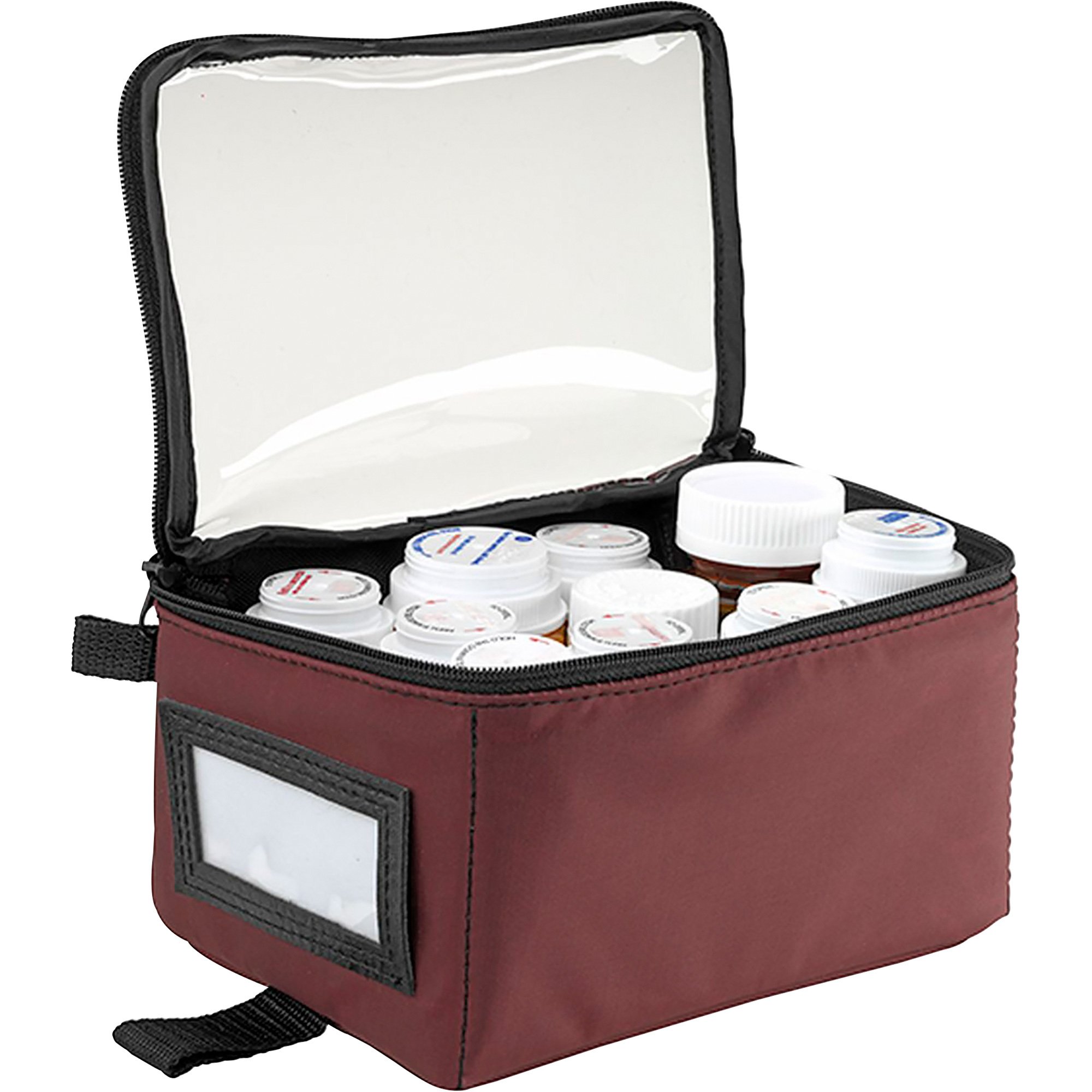 STEELMASTER Med-Master Locking Medication Bag — Burgundy, 7in.W x 5in.D ...