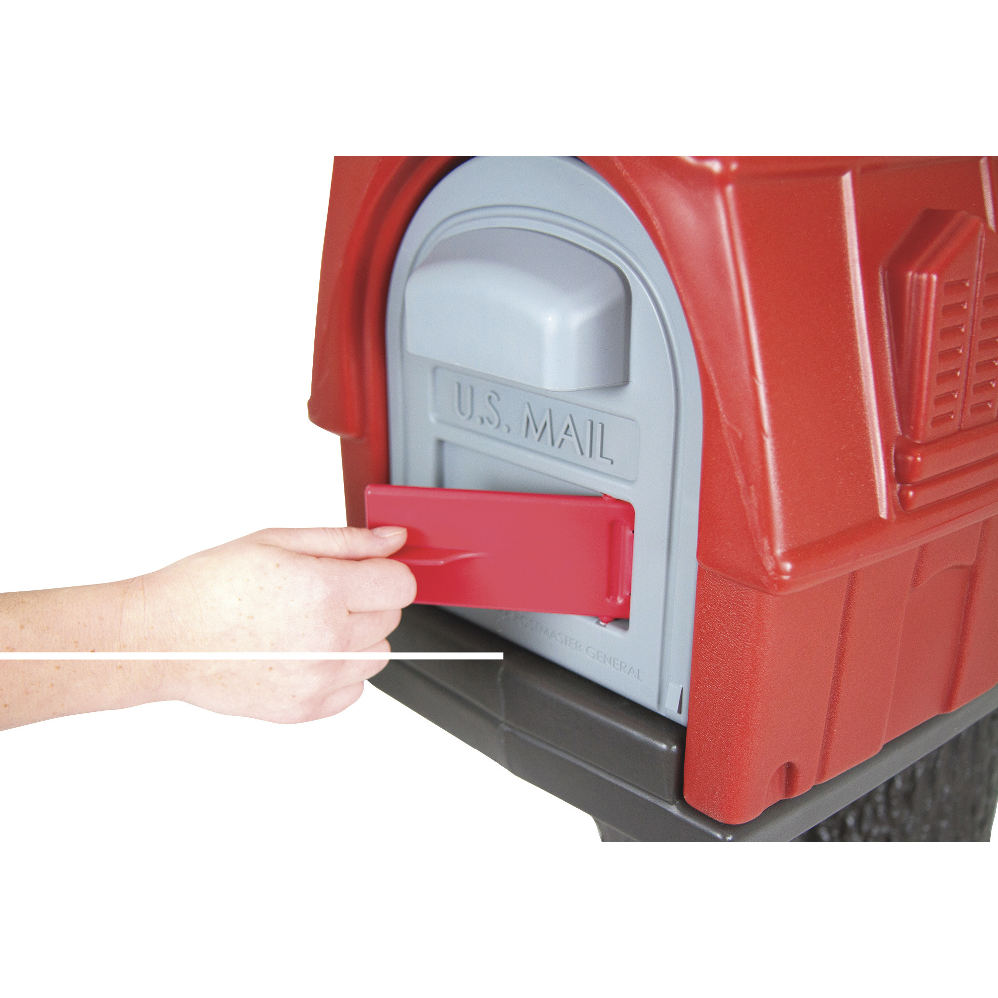 Simplay3 Classic Red Barn Mailbox - 23in.L x 13in.W x 50.25in.H ...
