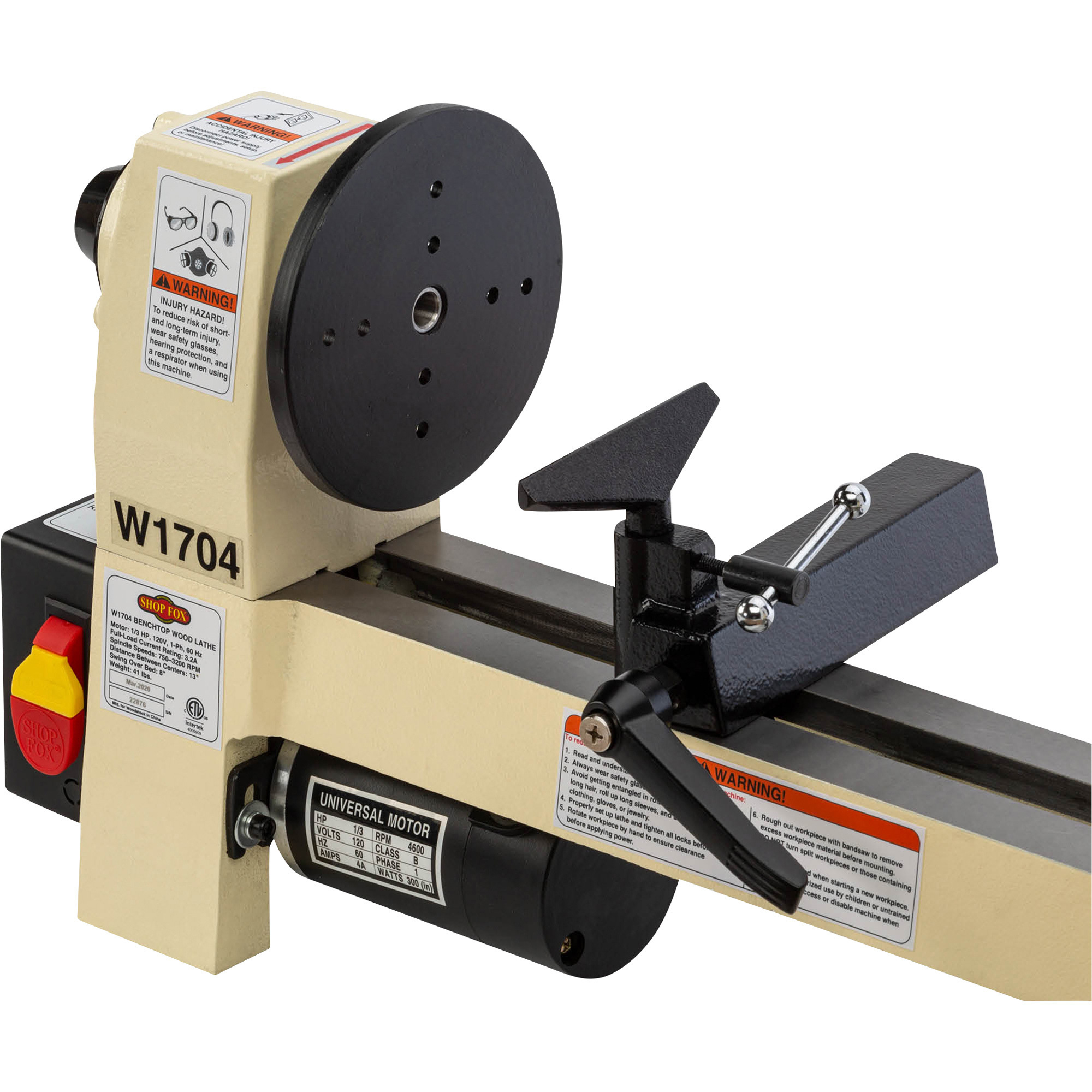 Shop Fox 8in. x 13in. Bench Top Wood Lathe Model W1704 Northern Tool