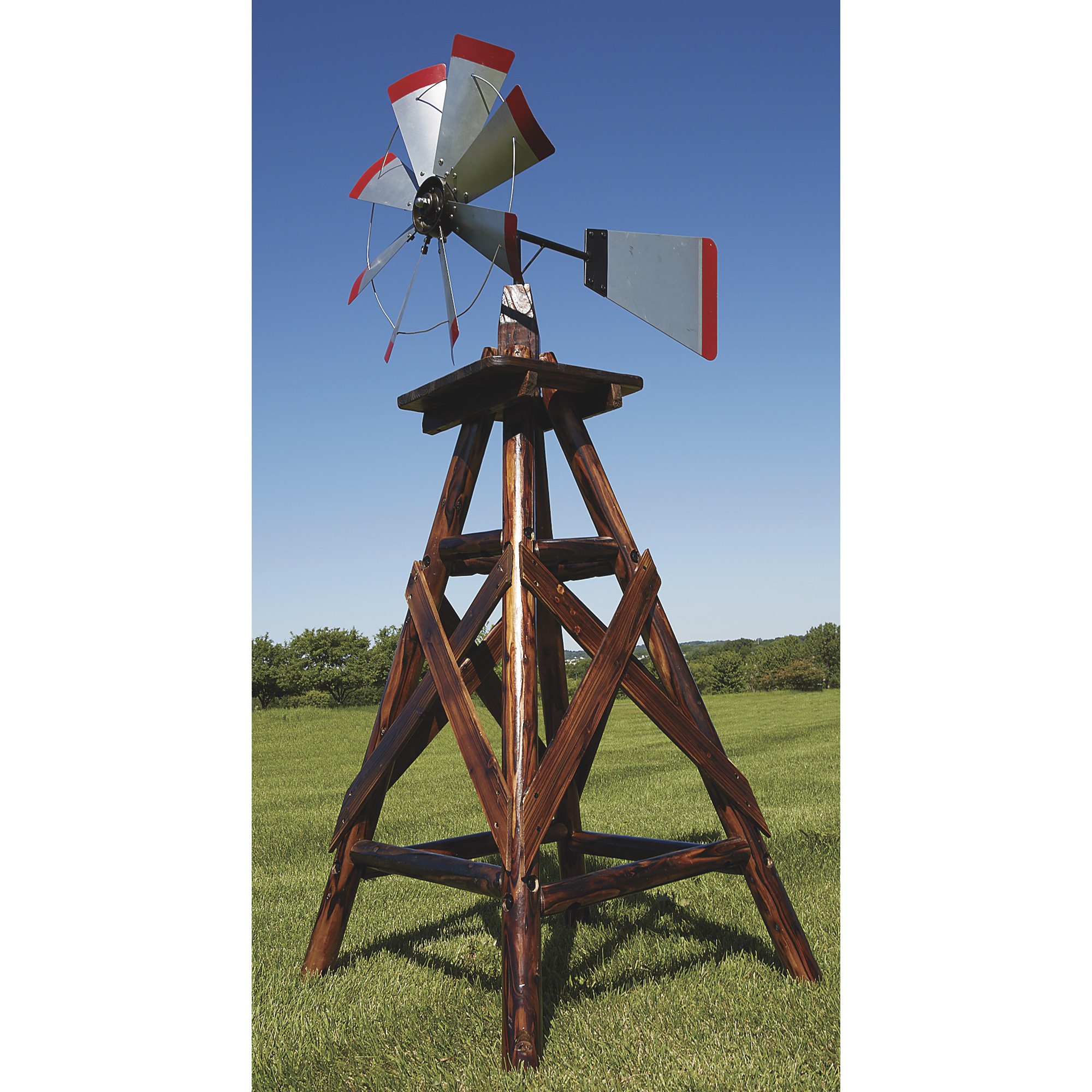 Char-Log 6ft. Ornamental Wood Windmill | Northern Tool