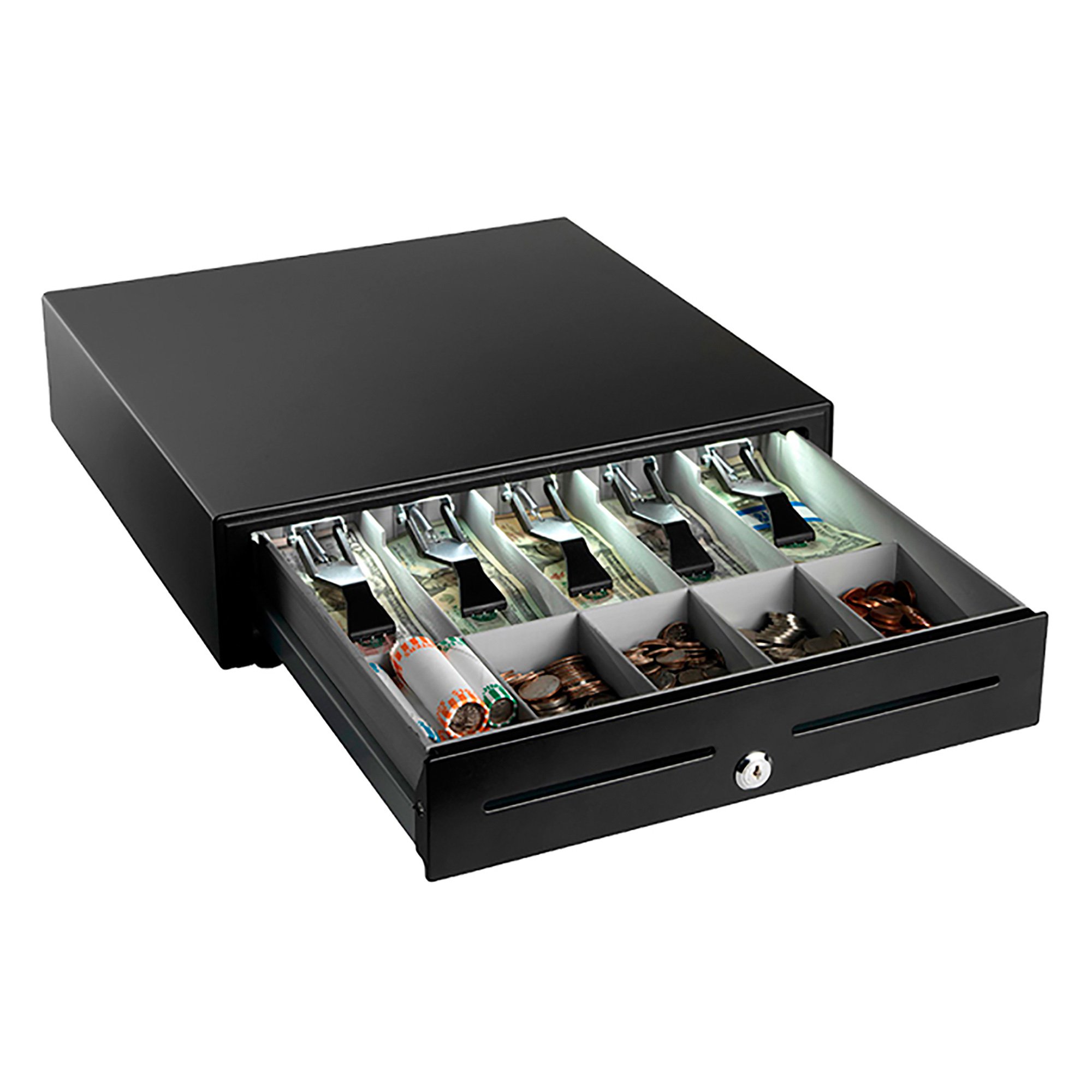 STEELMASTER PayVue Illuminated Cash Drawer — Black, 16.2in.W x 4.3in.D ...