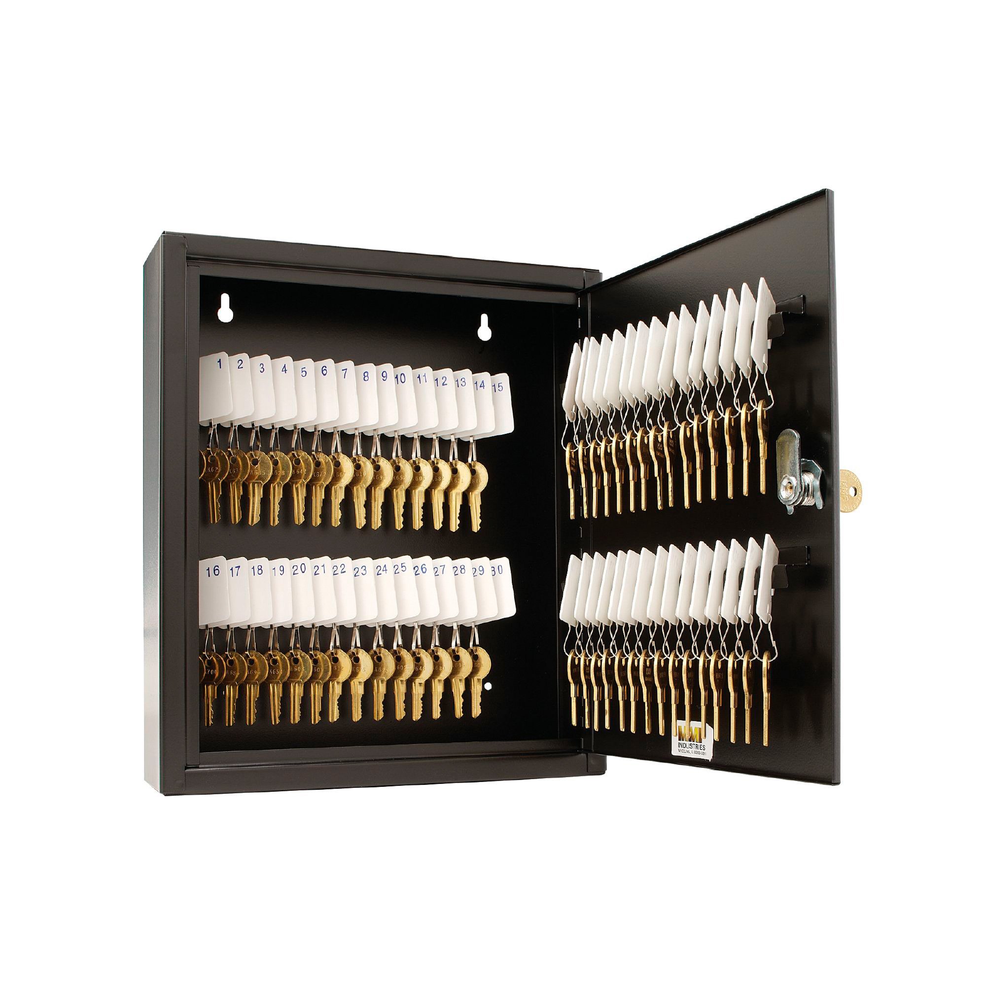 STEELMASTER Uni-Tag Key Cabinet — 60-Key Capacity, Black, 10 5/8in.W x ...