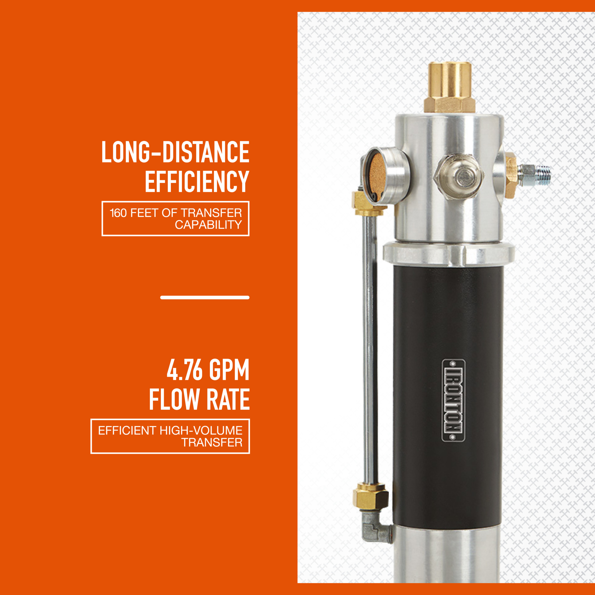 Ironton Air-Operated Oil Transfer Pump, 5:1 Ratio, 4.76 GPM, 150 Max ...