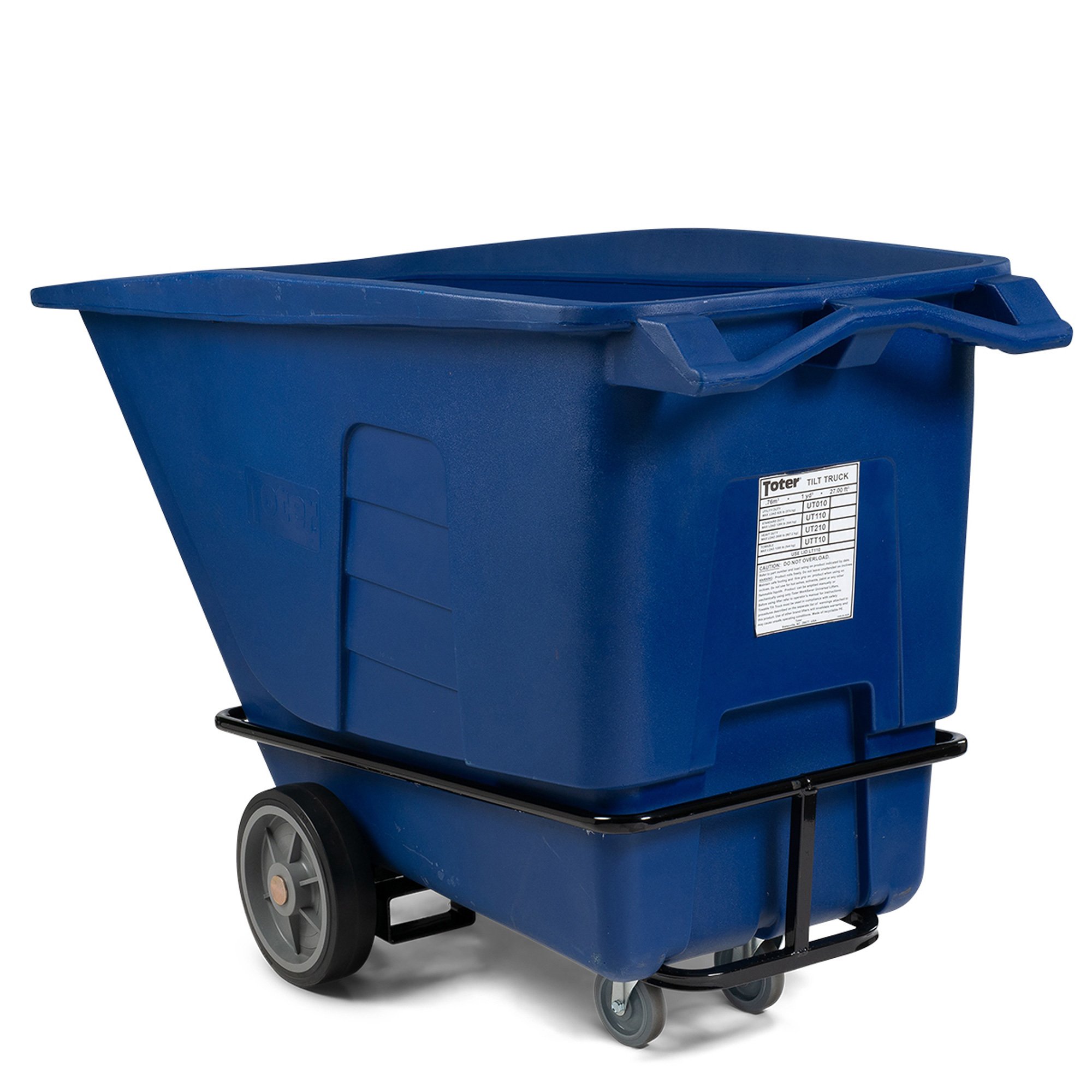 Toter Heavy Duty Tilt Truck — Blue, 1 Cubic Yard, 2,000-Lb. Capacity ...