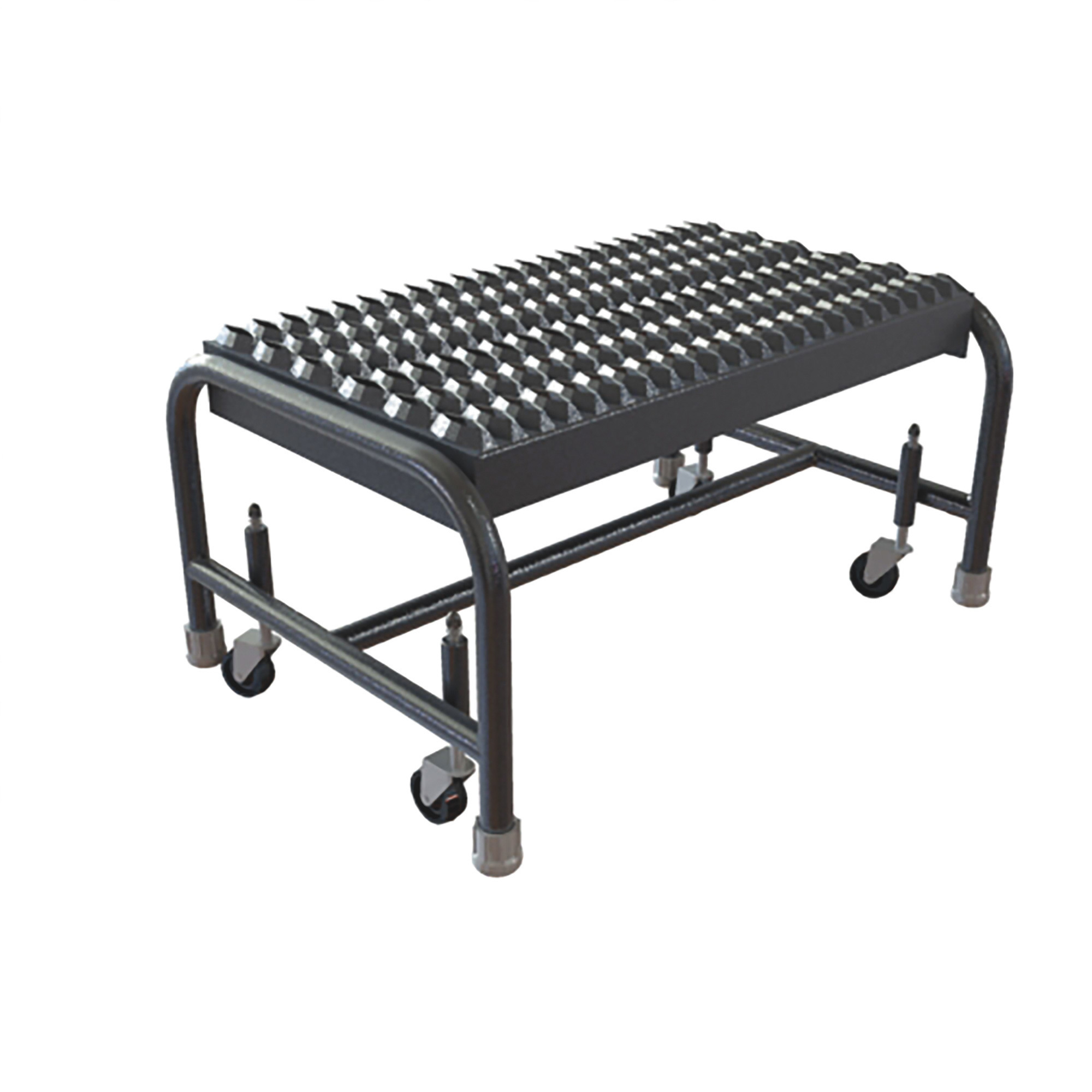 Tri-Arc 1-Step Aluminum Step Stool with Serrated Tread and Spring ...