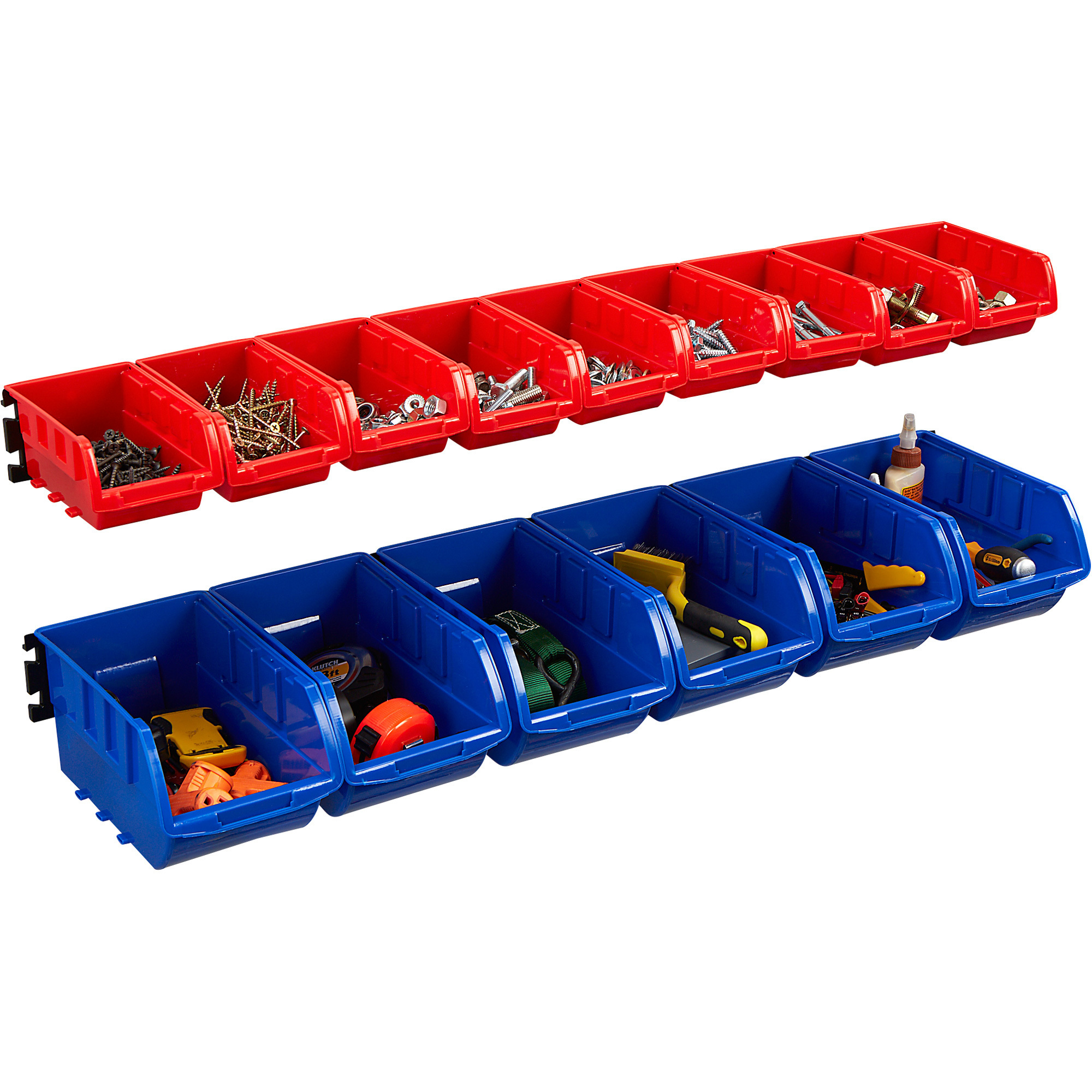 X-Space Stackable Storage Bins, 15-Pc. Set, Red/Blue, 15.1in. x 10.8in ...