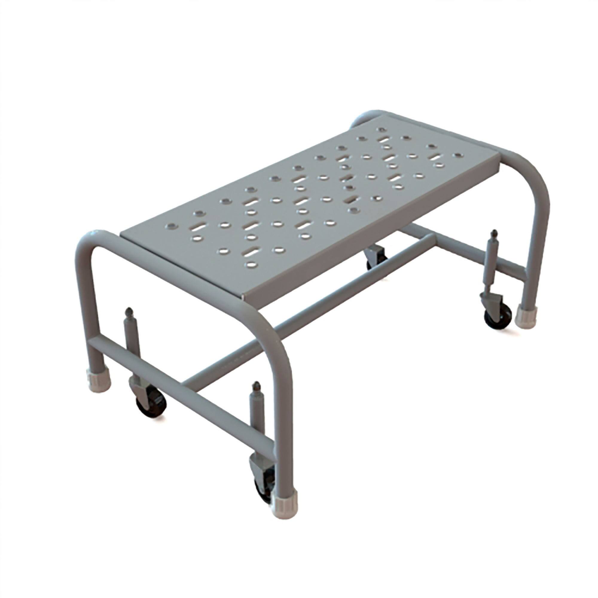 Tri-Arc 1-Step Steel Step Stool with Perforated Tread and Spring-Loaded ...