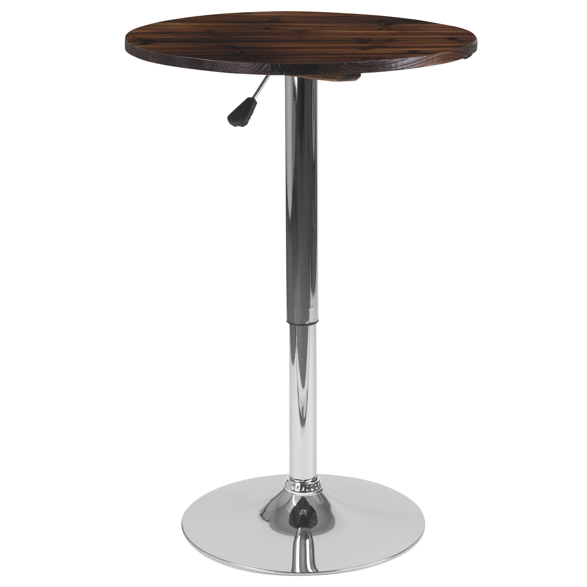 Flash Furniture 23 1/2in. Round Adjustable Cocktail Table with Wood Top ...