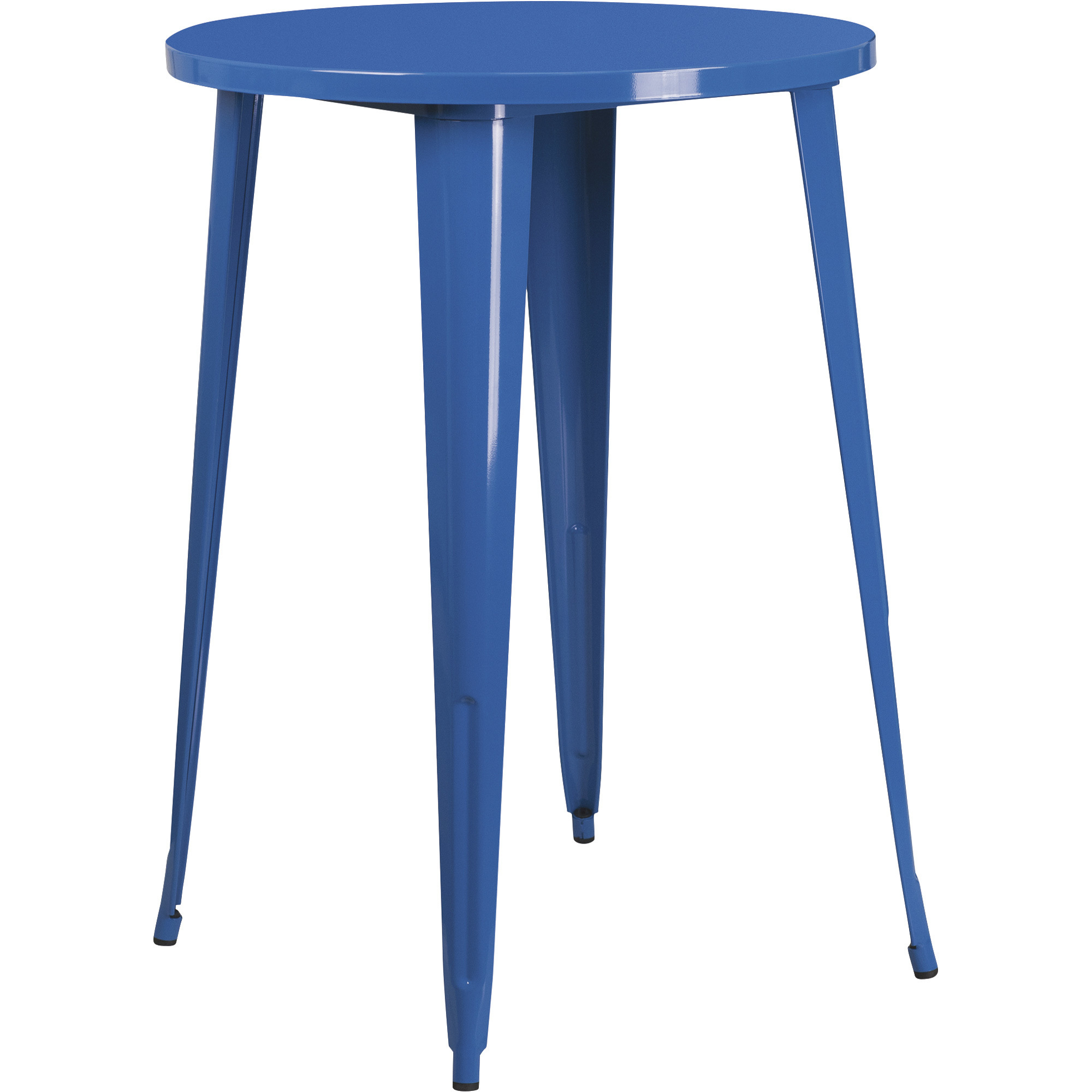Flash Furniture 5-Pc. Blue Metal Bar Set, 30in. Round x 41in.H Table ...