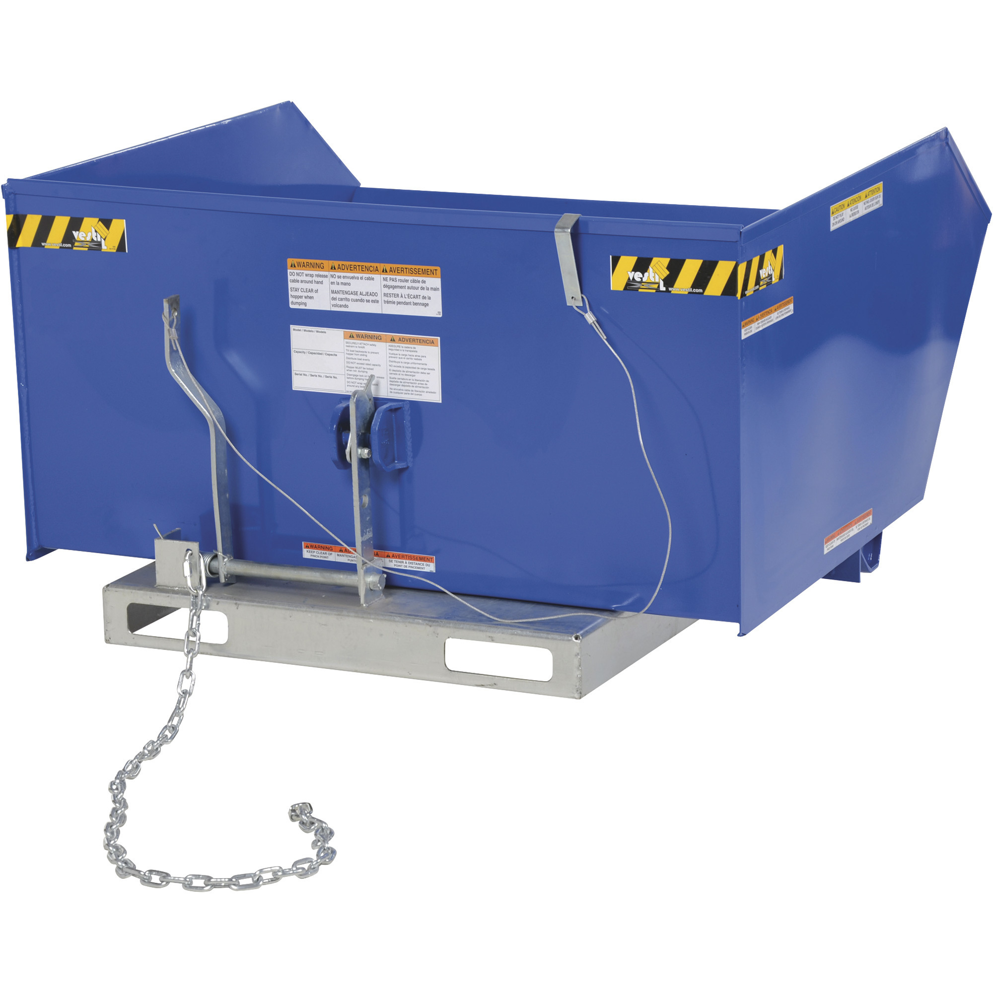 Vestil Self-Dumping Steel Hopper - 2,000-Lb. Capacity, 1/4 Cubic Yard ...