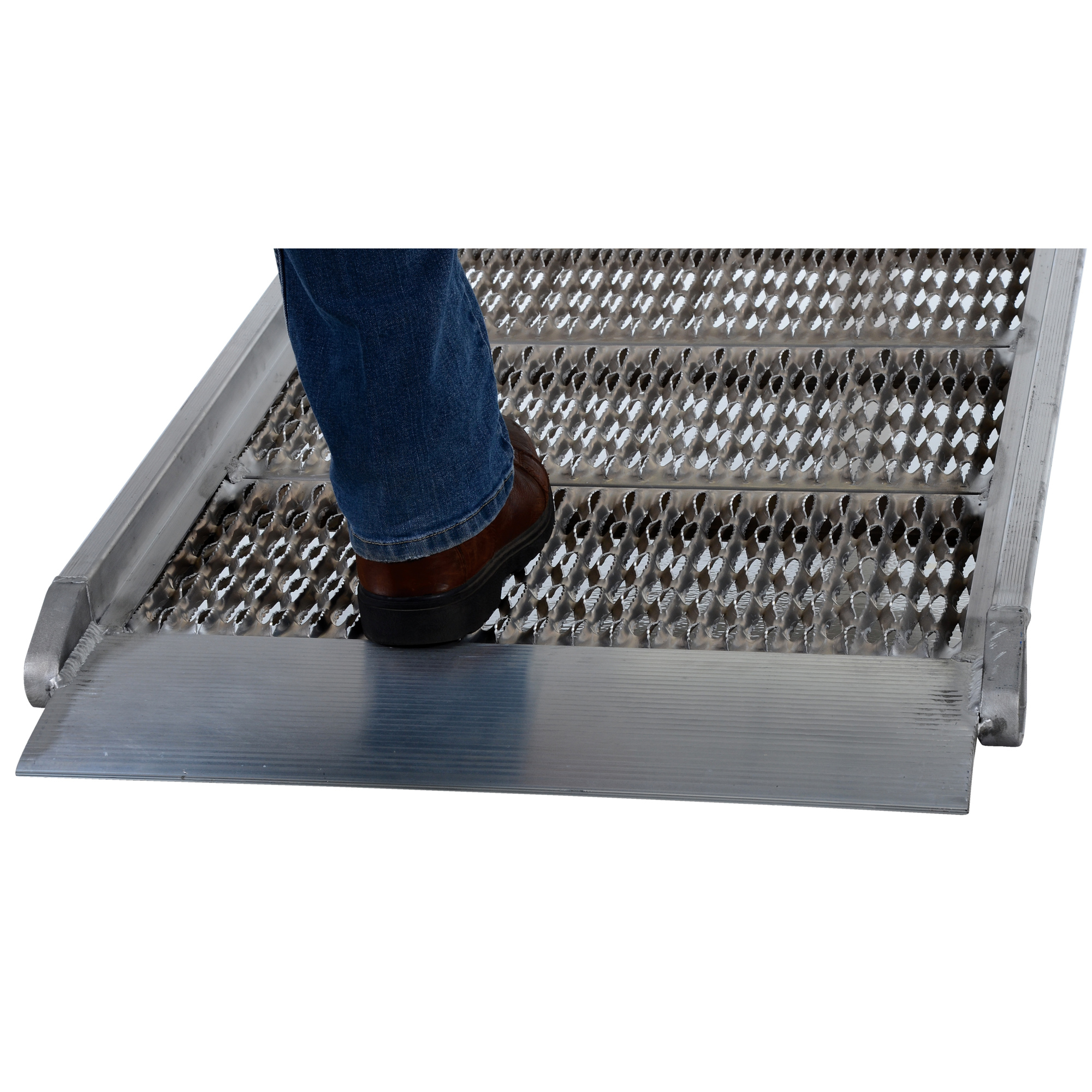 Vestil Aluminum Walk Ramp, Grating Style, 6ft.L x 28in.W, Model# AWR-G ...