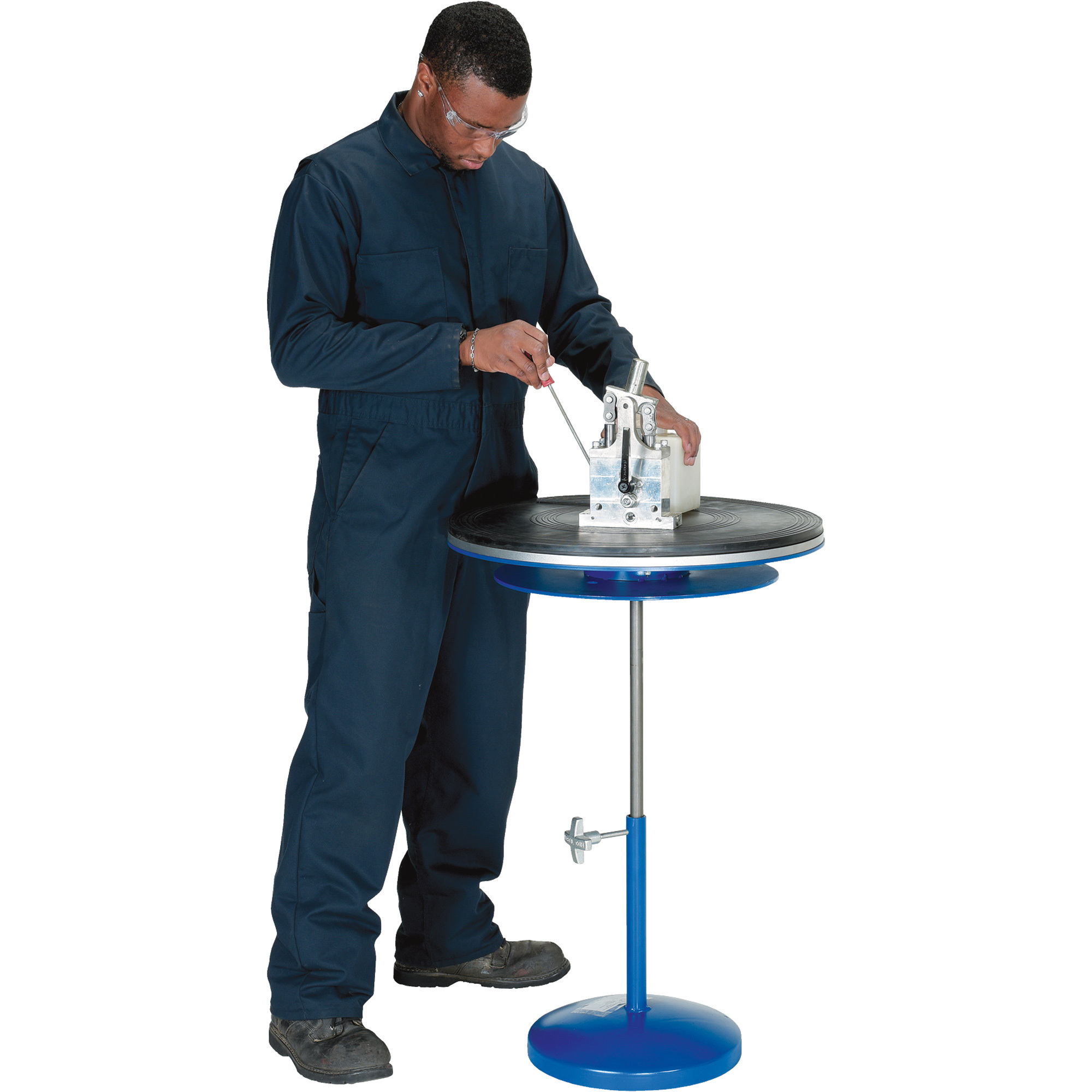 Vestil Heavy-Duty Manual Turntable, Double Tier, With Pedestal, 300-Lb ...