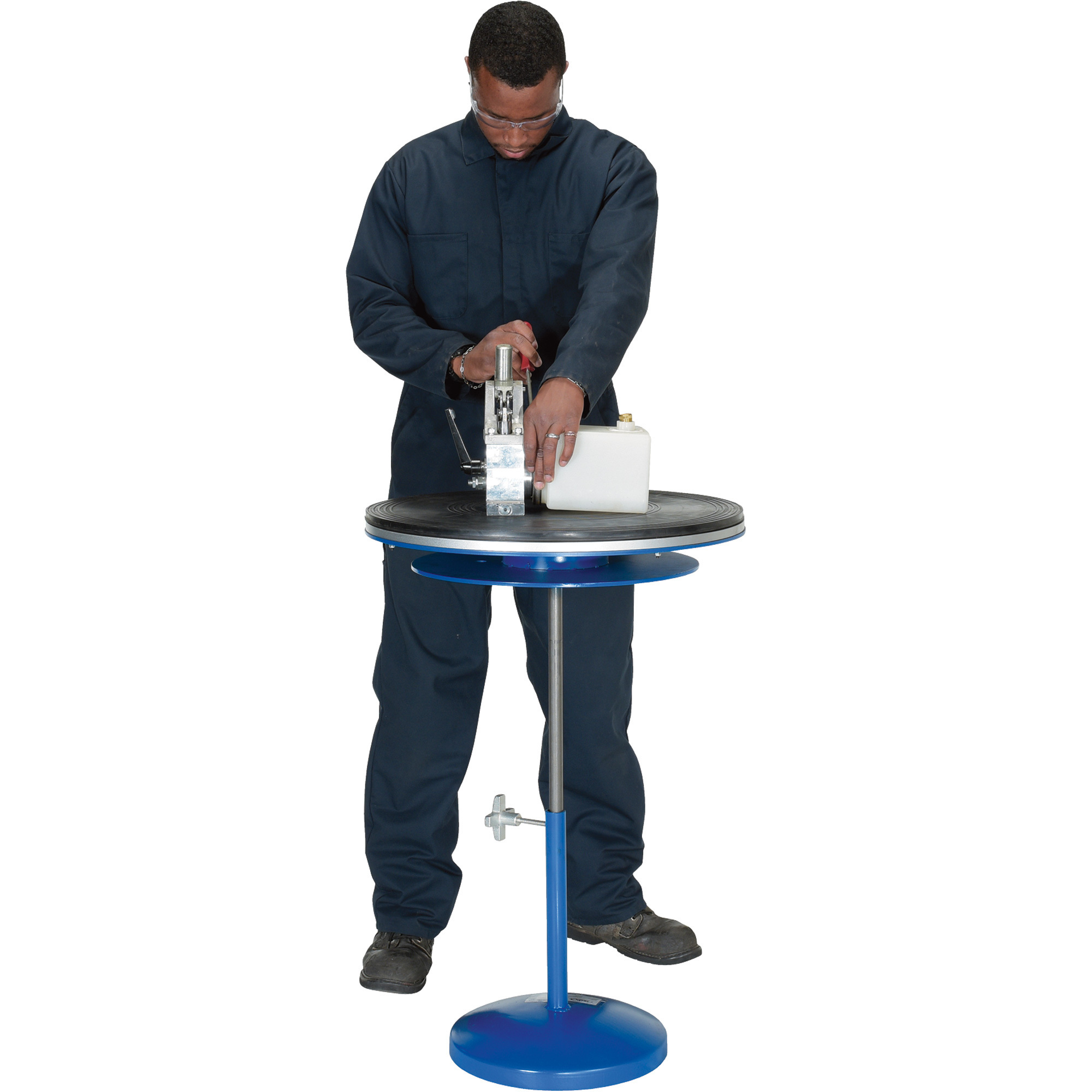 Vestil Heavy-Duty Manual Turntable, Double Tier, With Pedestal, 300-Lb ...