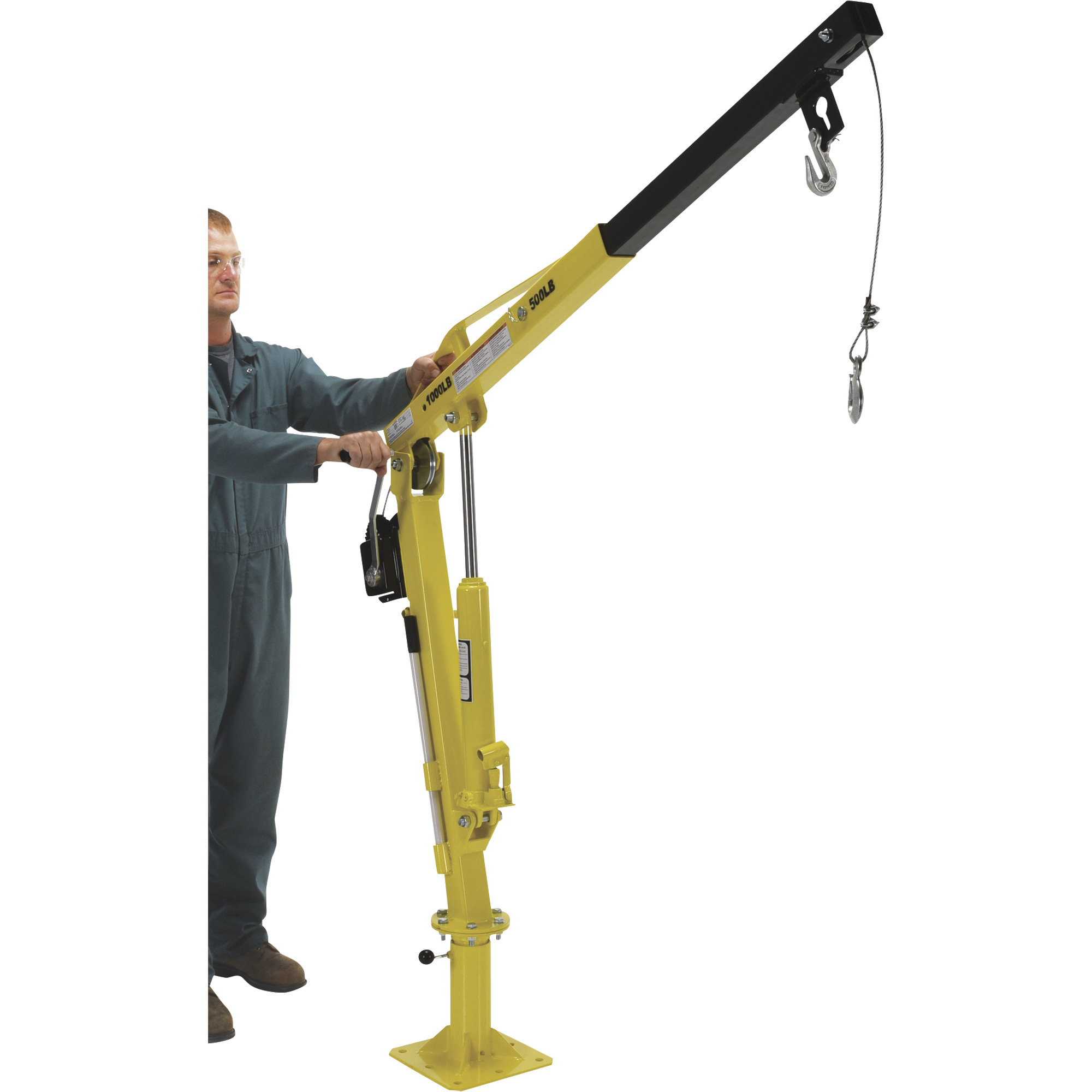Vestil Hydraulic Pickup Truck Jib Crane With Hand Winch, Extended: 500 ...