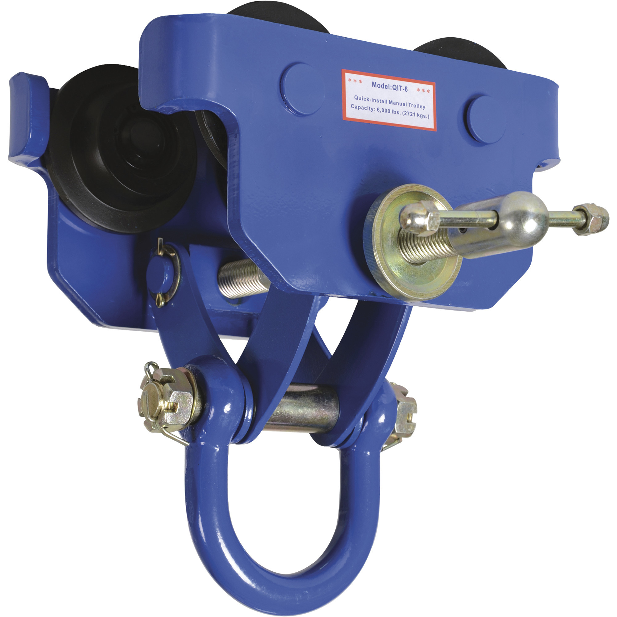 Vestil Steel Quick Install Manual Trolley, 11in. x 16-7/8in. x 14-9 ...