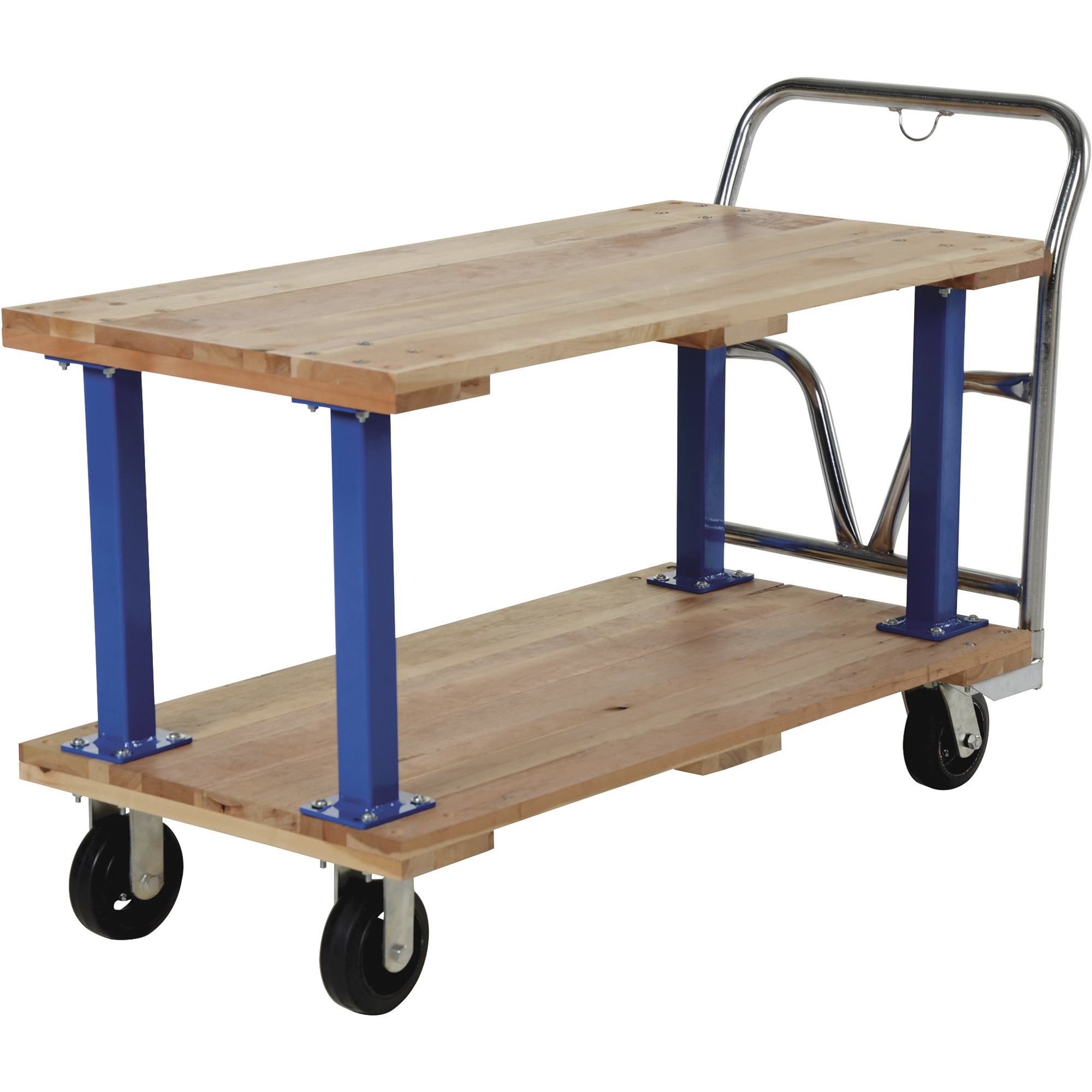Vestil Double Decker Hardwood Platform Cart, 1,600-Lb. Capacity, 48in.L ...