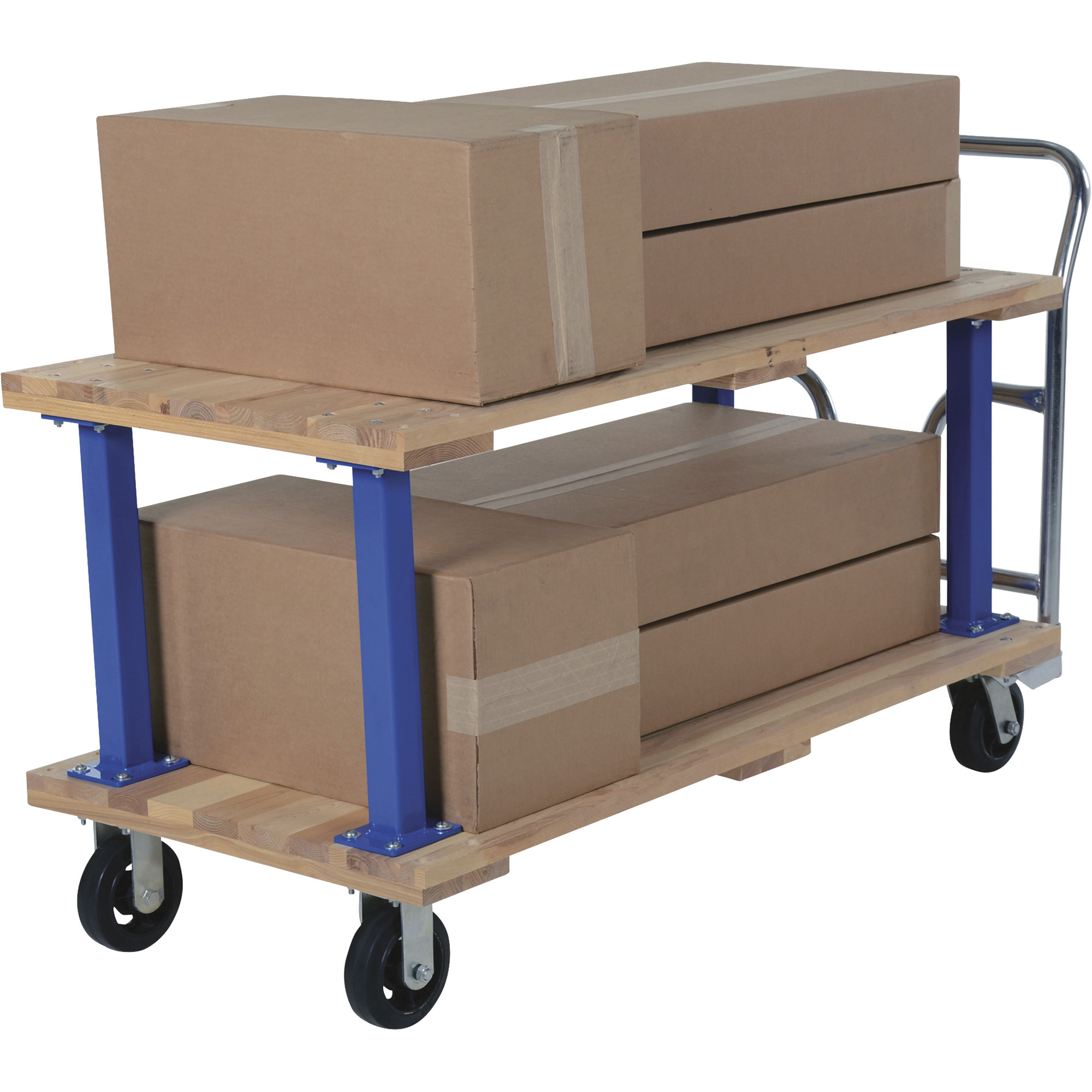 Vestil Double Decker Hardwood Platform Cart - 54in.L x 27in.W, 1,600-Lb ...