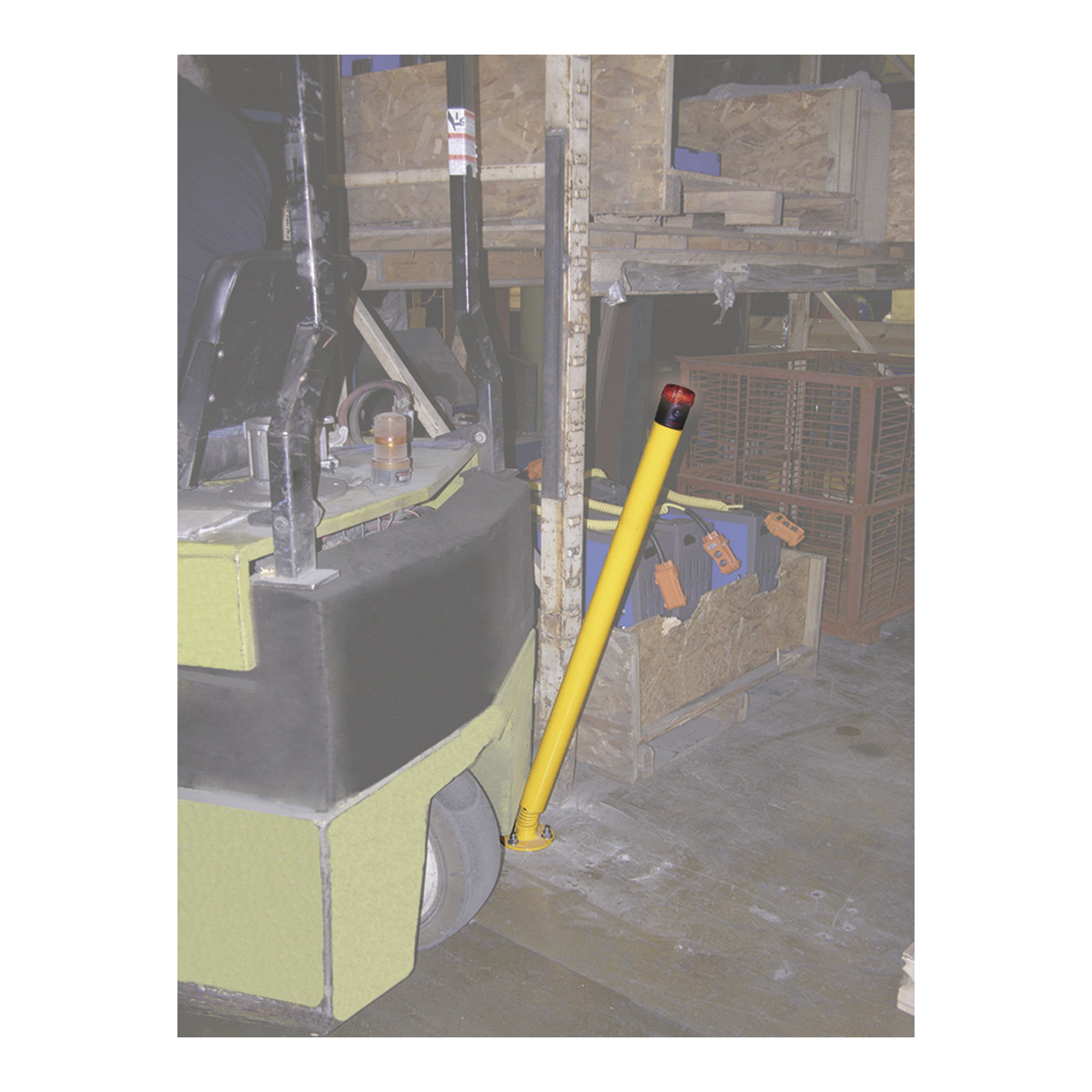 Vestil Spring Loaded Steel Bollard with Beeper and Strobe Light — 42in ...