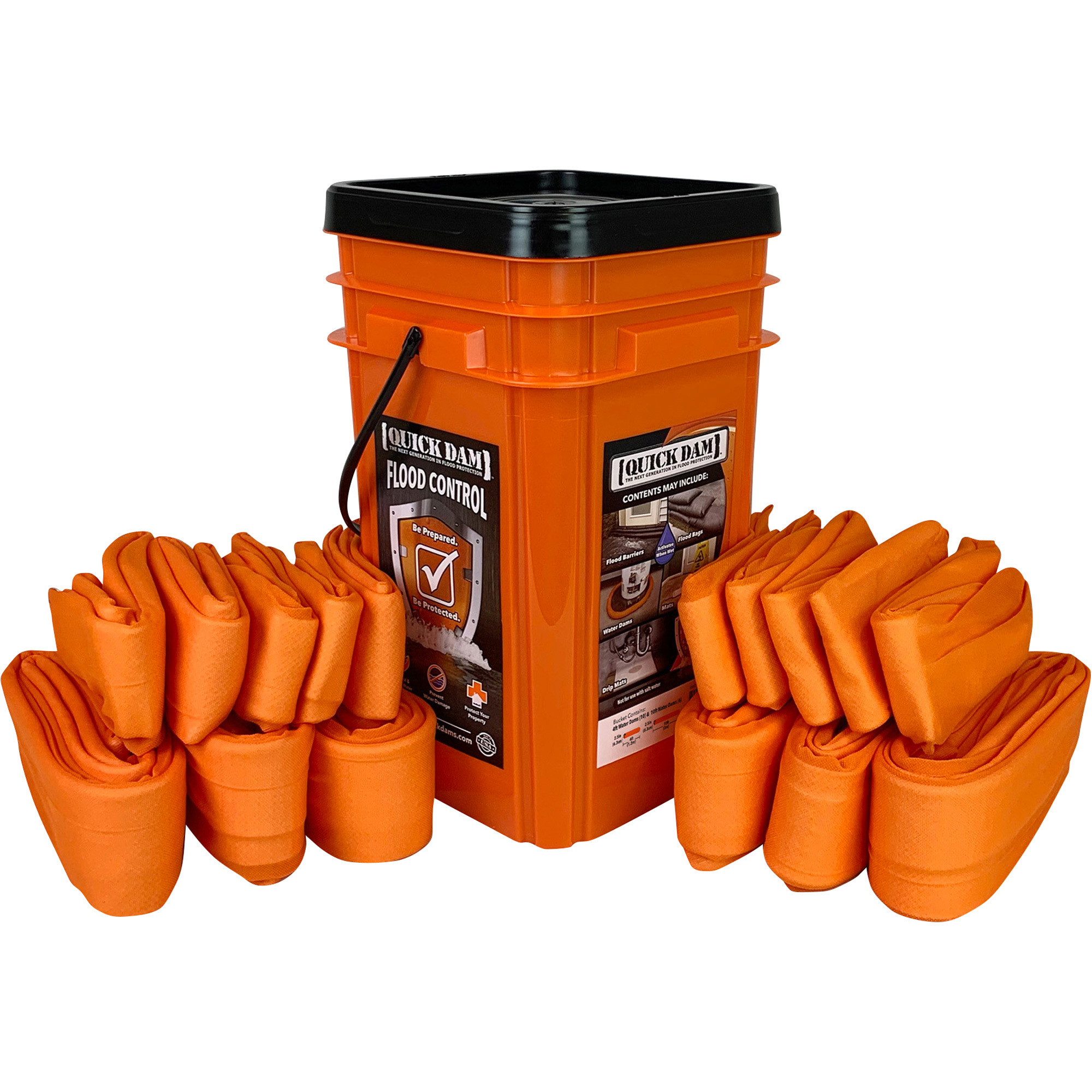 Quick Dam Indoor Water Control Kit, Includes 25 Water Dams and Bucket ...