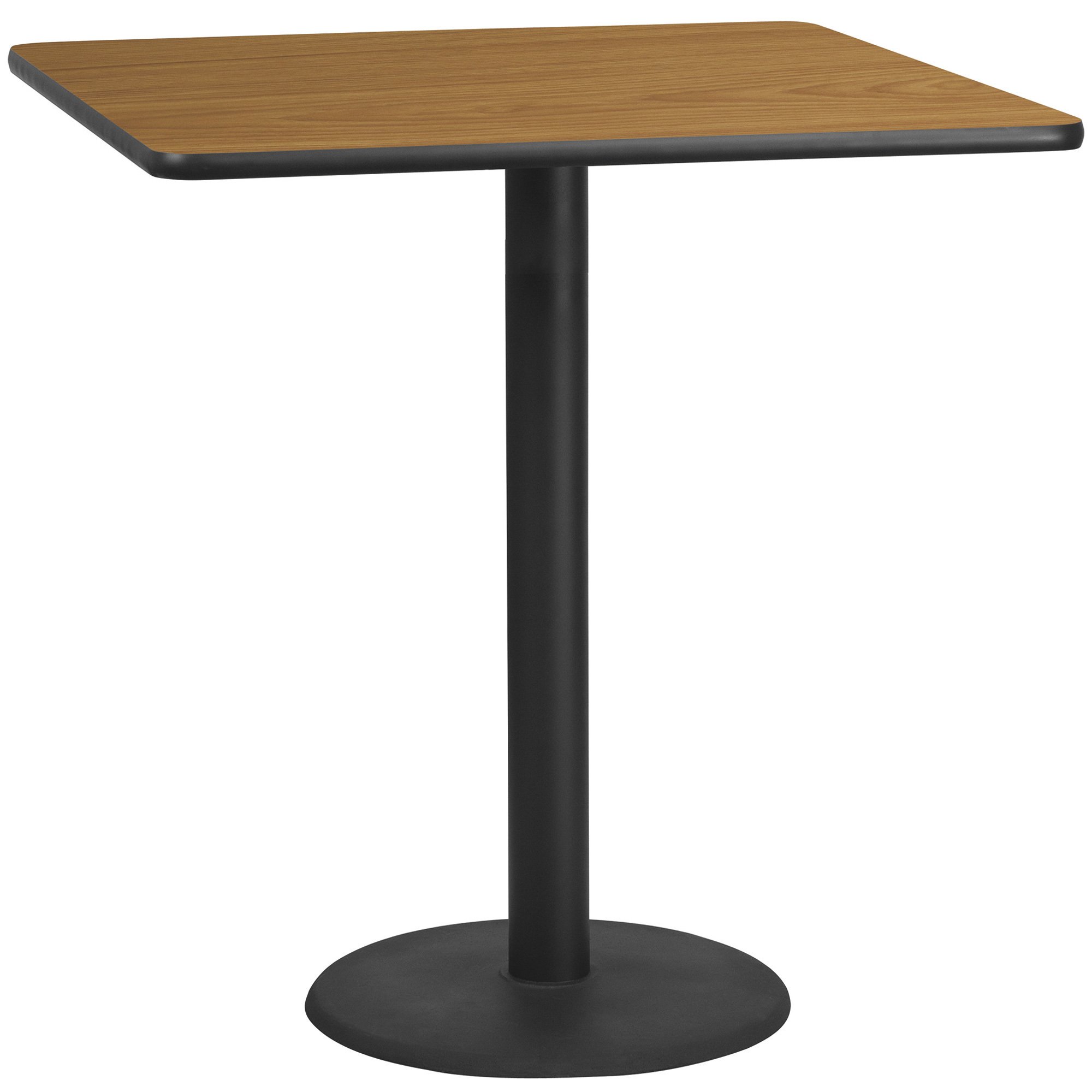 Flash Furniture 42in. Square Bar Table with Laminate Top and Round Base ...