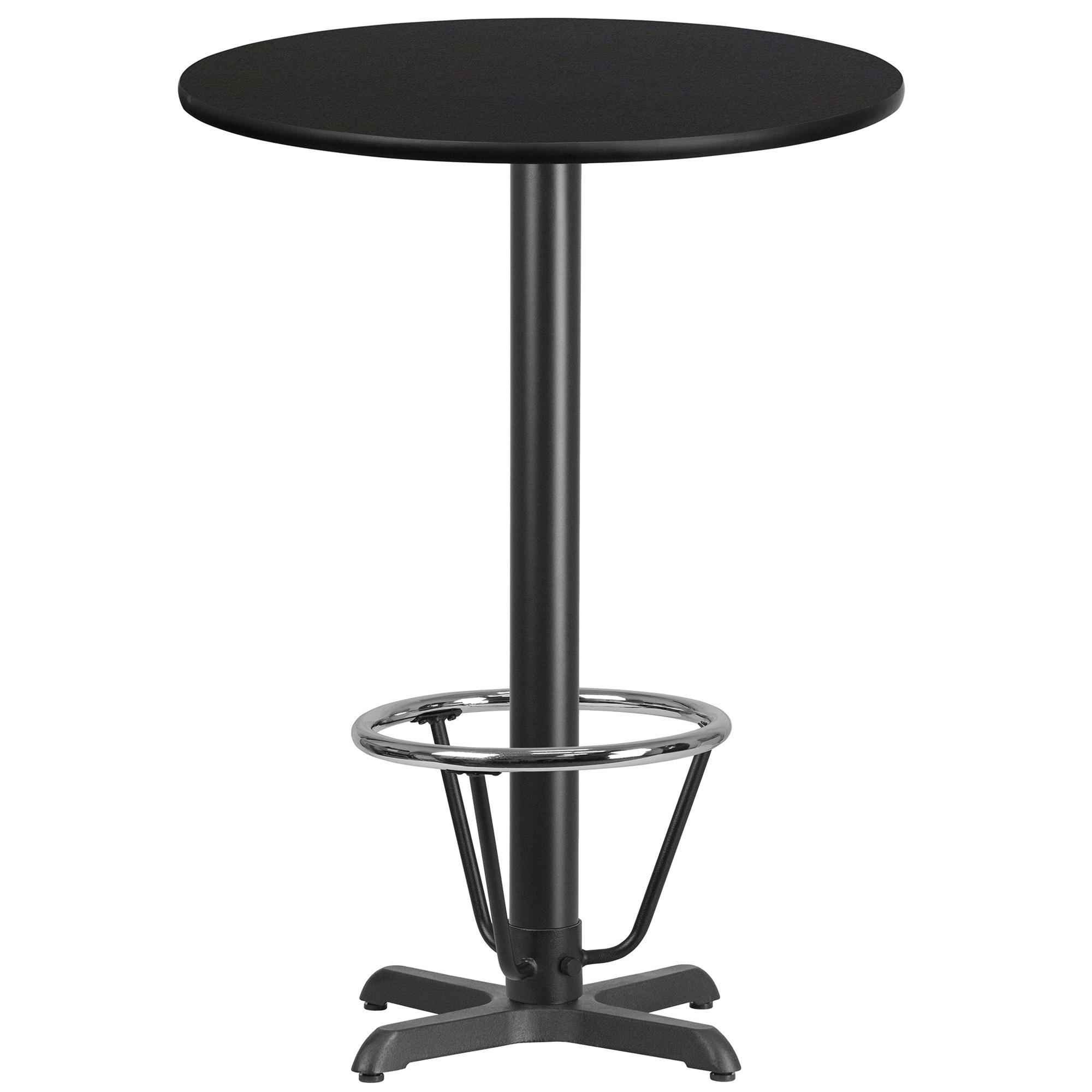 Flash Furniture 30in. Round Bar Height Metal Table with Round Base ...