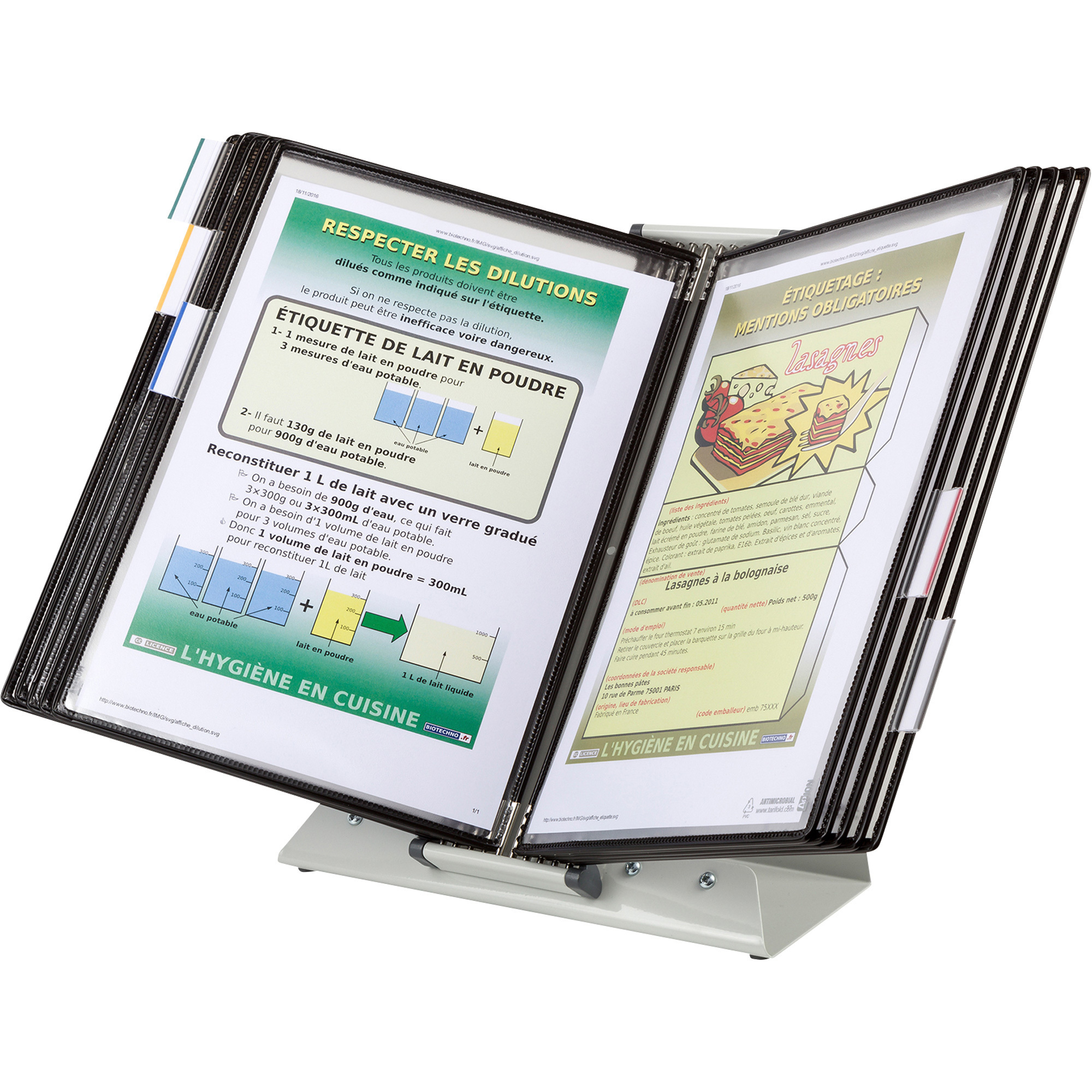 Tarifold 10-Pocket, 20-View Antimicrobial Desktop Document Display ...