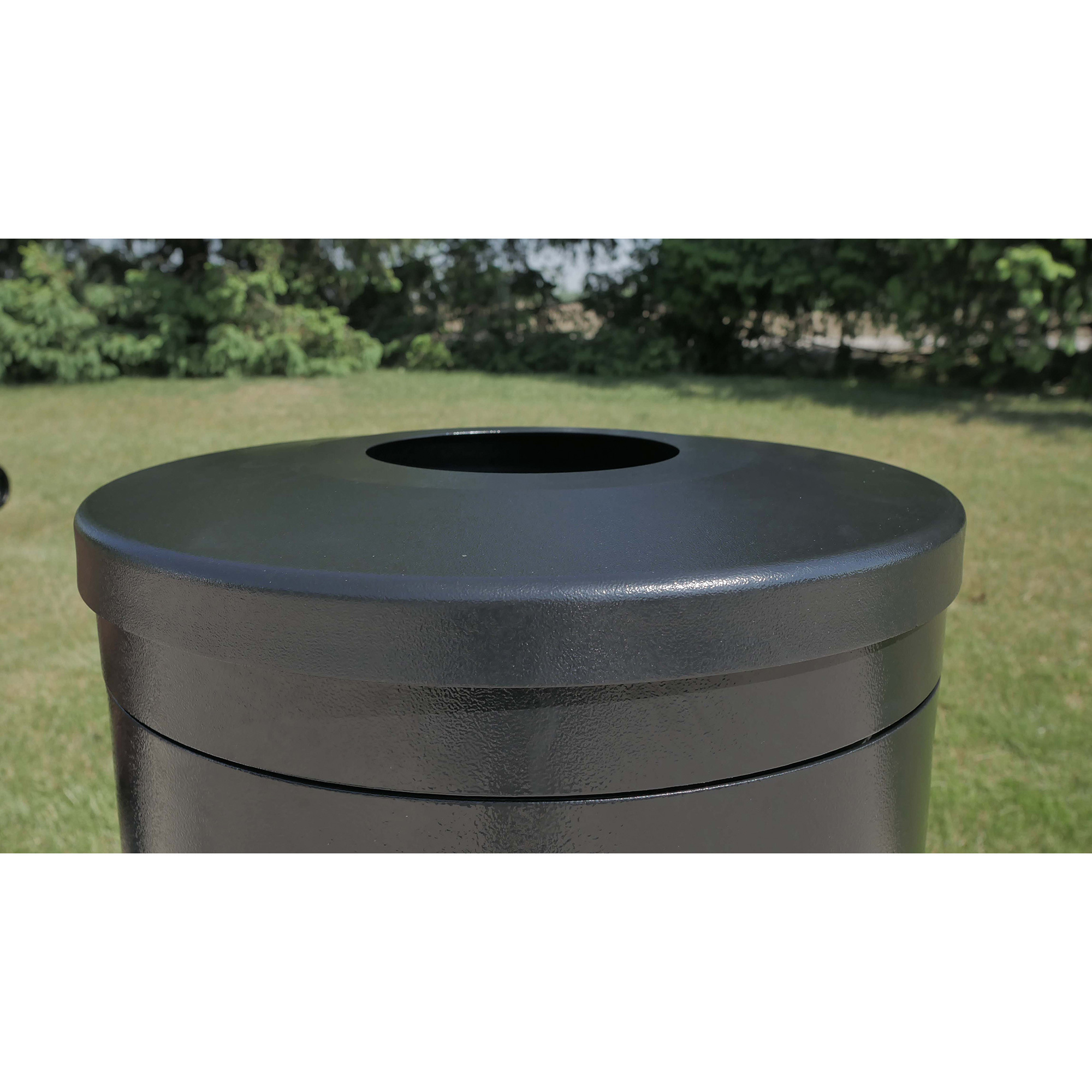 Paris Trash Receptacle with Side-Access Door, Black, 44-Gallon Capacity, Model# 461-407-0006 ...